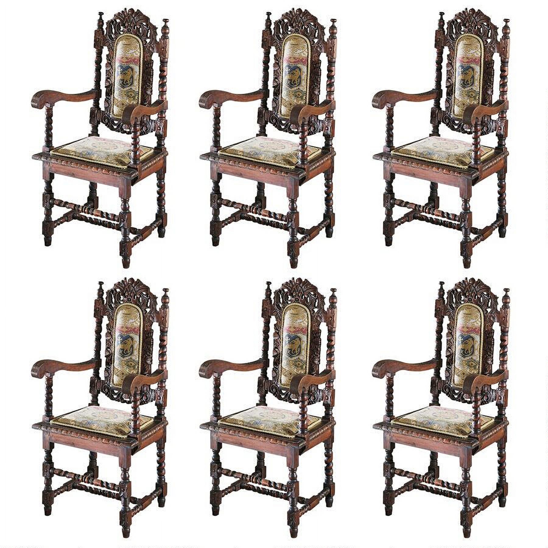 Design Toscano Charles II Chairs: Set of Six Armchairs - Walmart.com