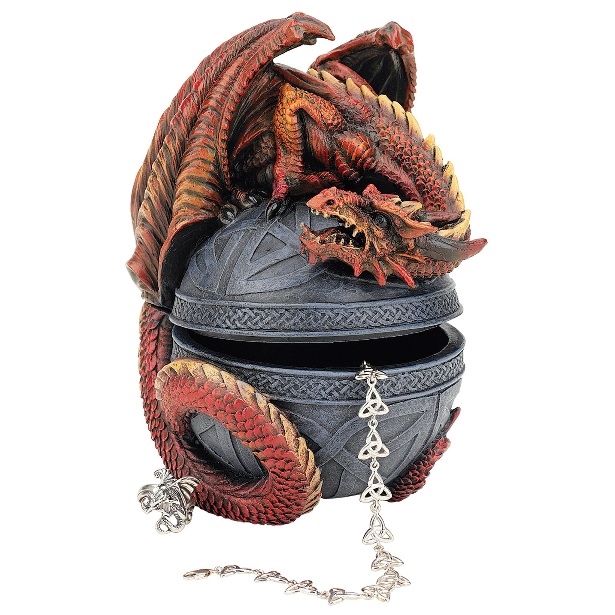 Design Toscano Dragon Protector of the Celtic Orb Sculptural Box ...