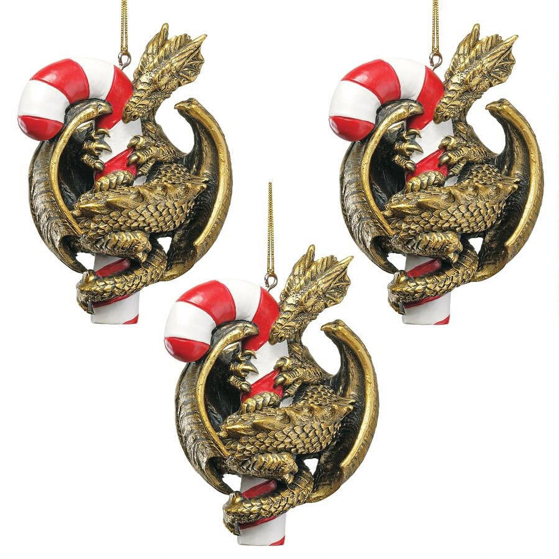 Design Toscano Dragon with a Sweet Tooth 2009 Holiday Ornament: Set of ...