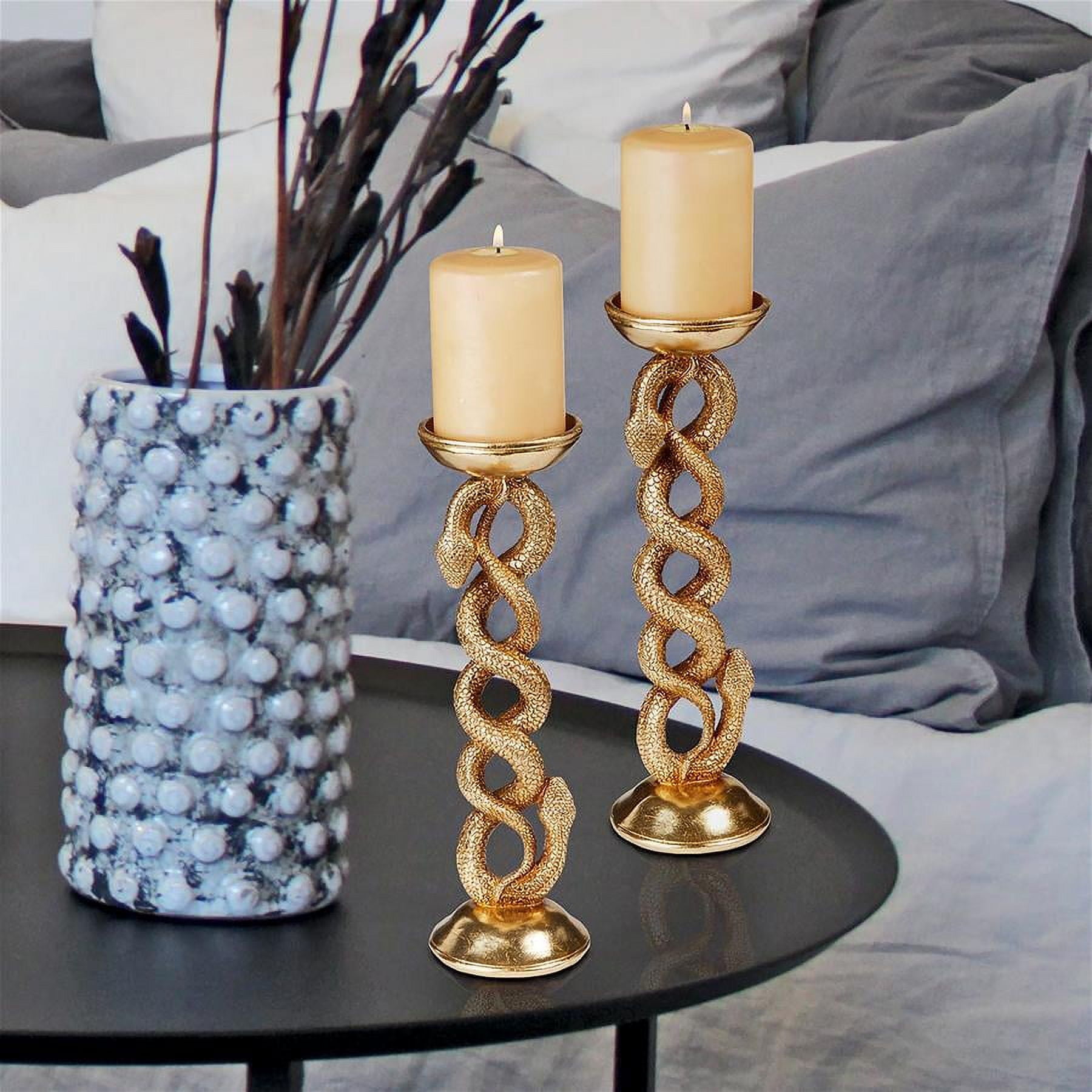Design Toscano Egyptian Golden Snake Goddess Candlesticks Set of Two ...