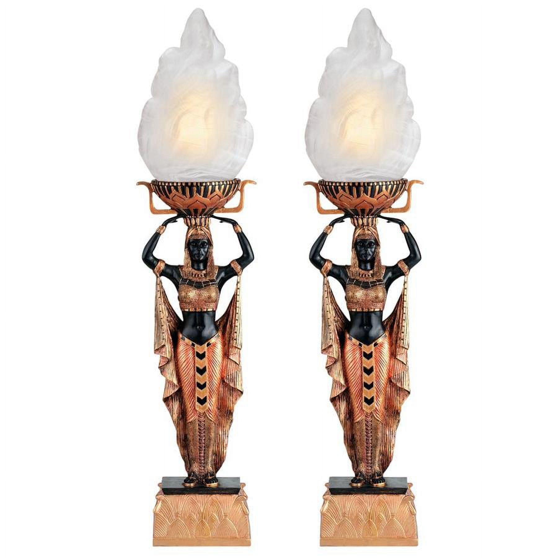 Design Toscano Egyptian Torch Offering Table Lamp - Set of Two ...