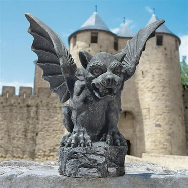 "Ebros Exclusive Gothic Gargoyle Statue, 20"" Tall, with Solar LED ...
