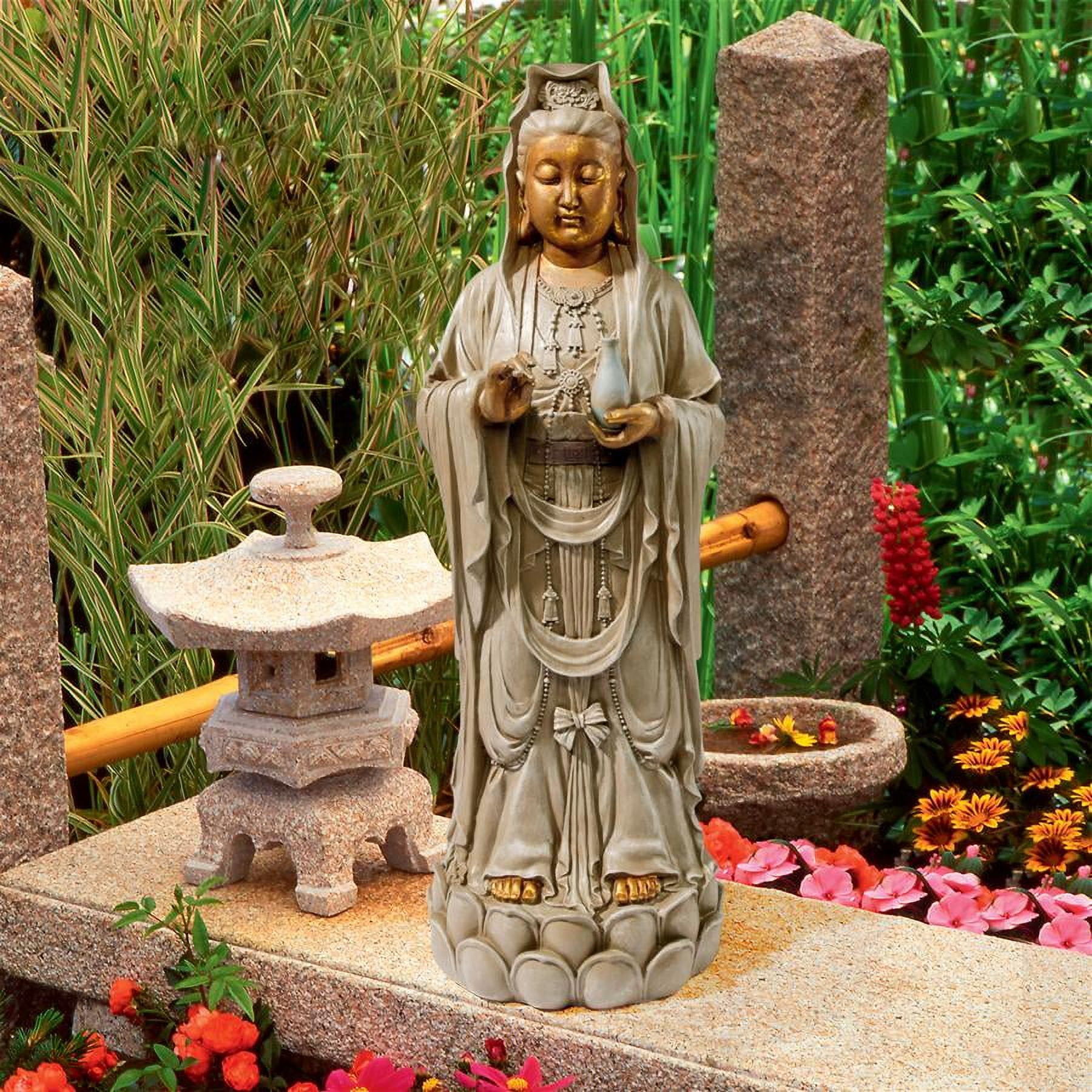 Design Toscano Goddess Guan Yin Standing on a Lotus Statue - Walmart.com