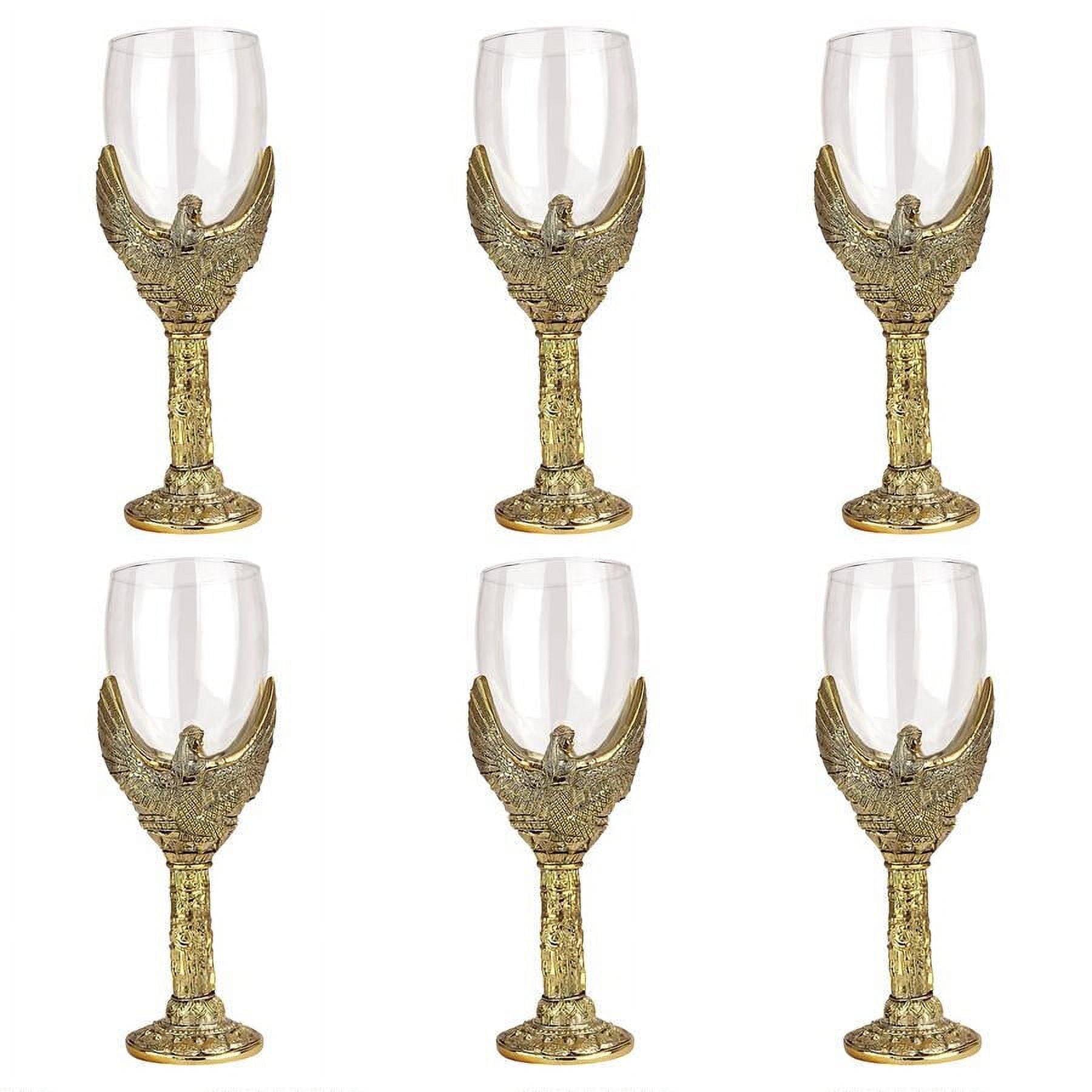 Design Toscano Goddess Isis Sculptural Wine Goblet: Set of Six ...