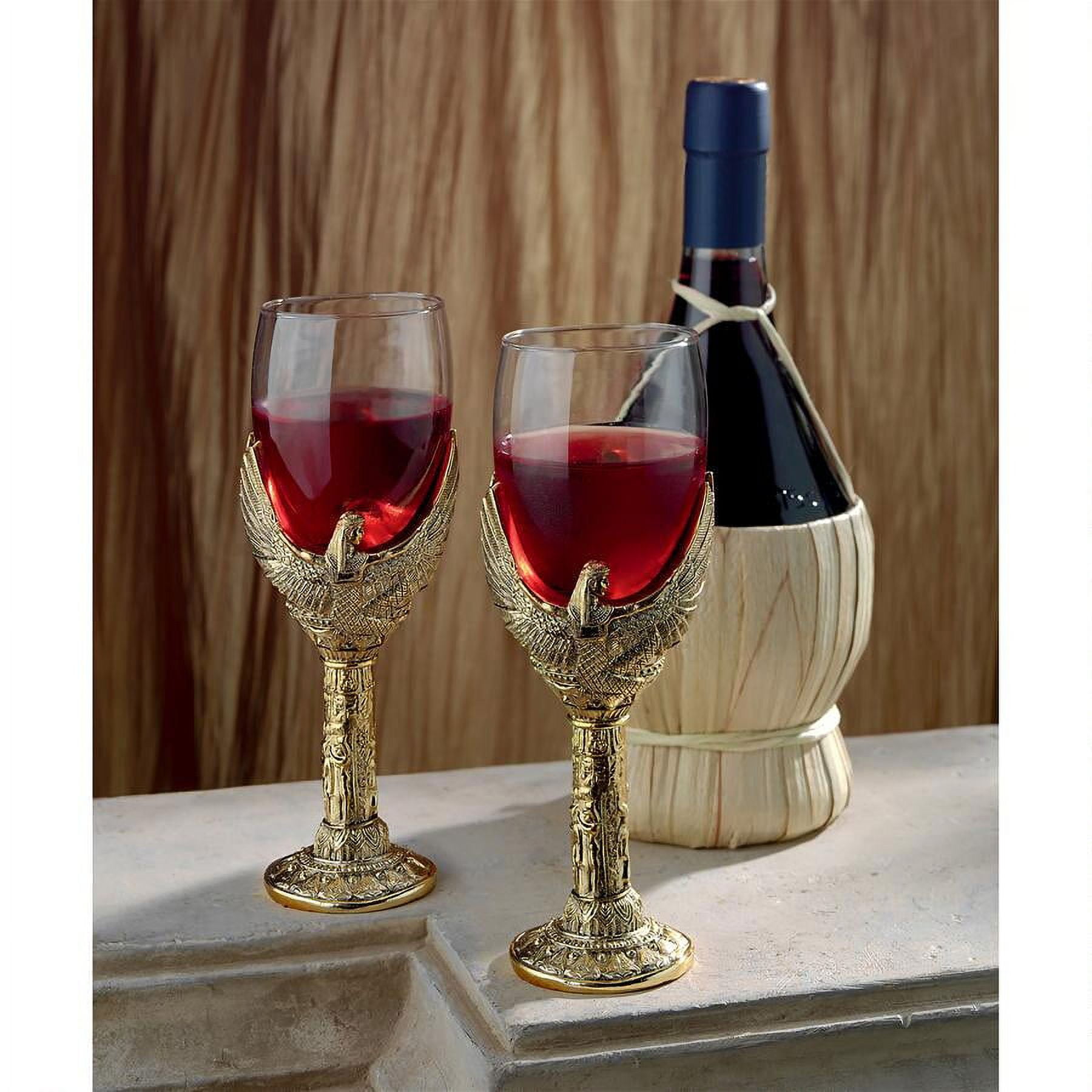 Design Toscano Goddess Isis Sculptural Wine Goblet: Set of Two ...