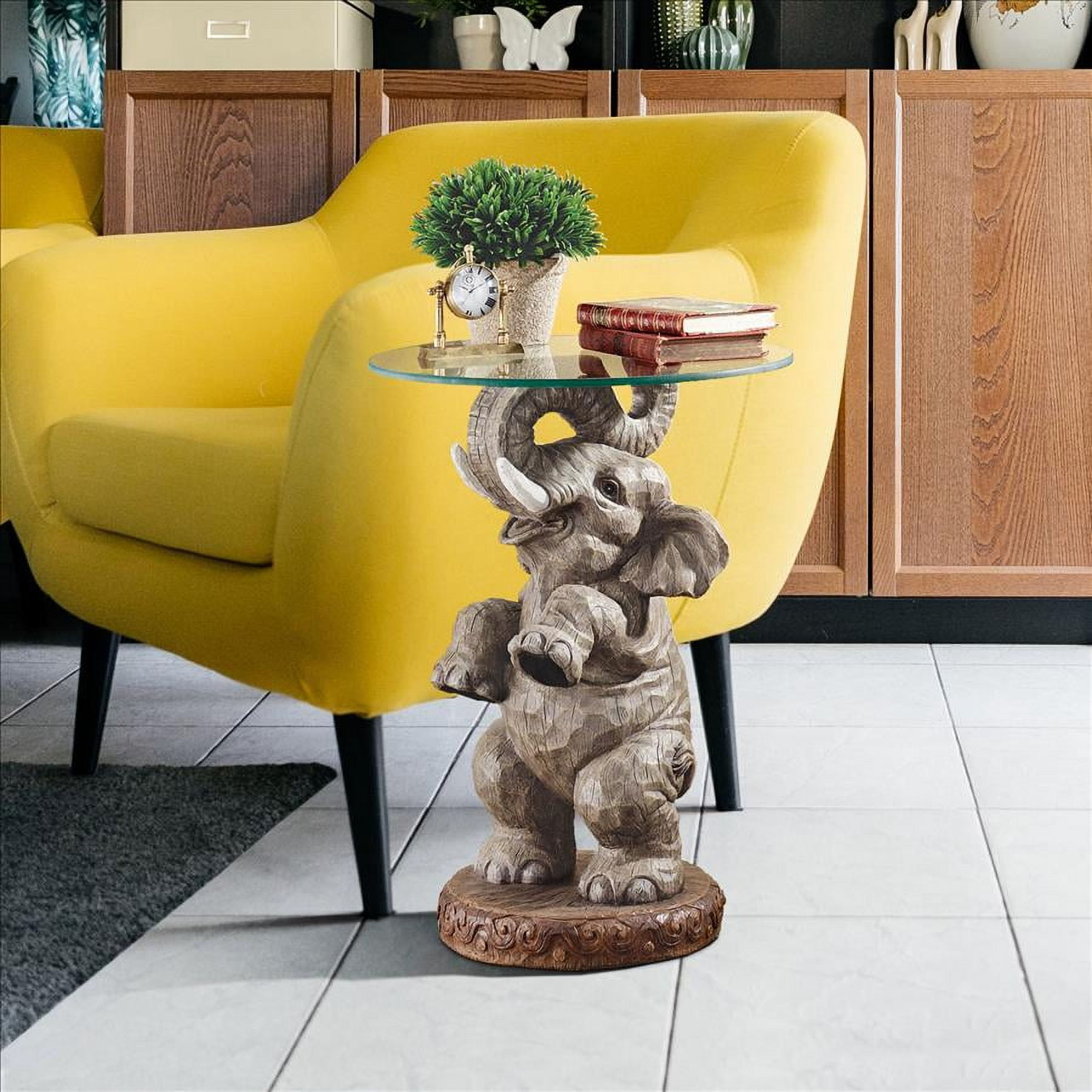Design Toscano Good Fortune Elephant Glass-Topped Table - Walmart.com