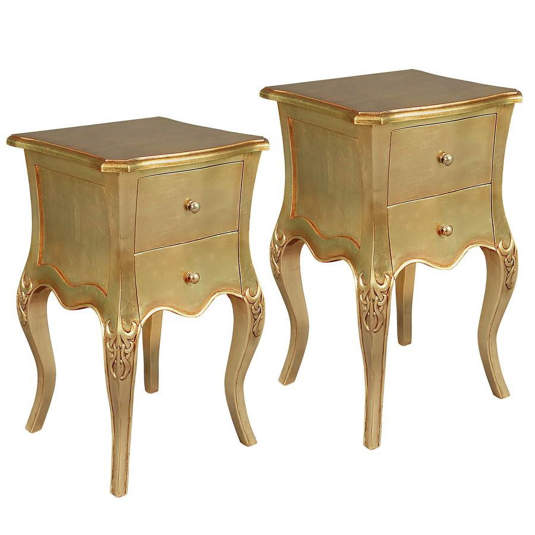 Design Toscano Hayworth Gilded Mahogany Side Table: Set of Two ...