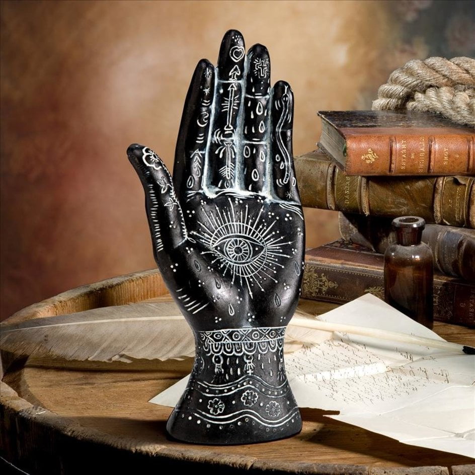 Design Toscano Higher Plane of Perception All-Seeing Eye Palmistry Hand ...