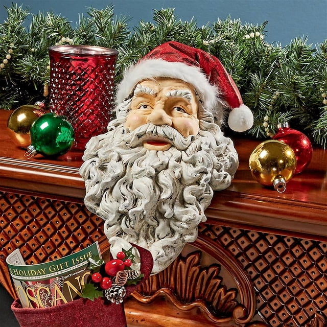 Design Toscano Santa Mantel Stocking Holder Statue, Weighted Christmas ...