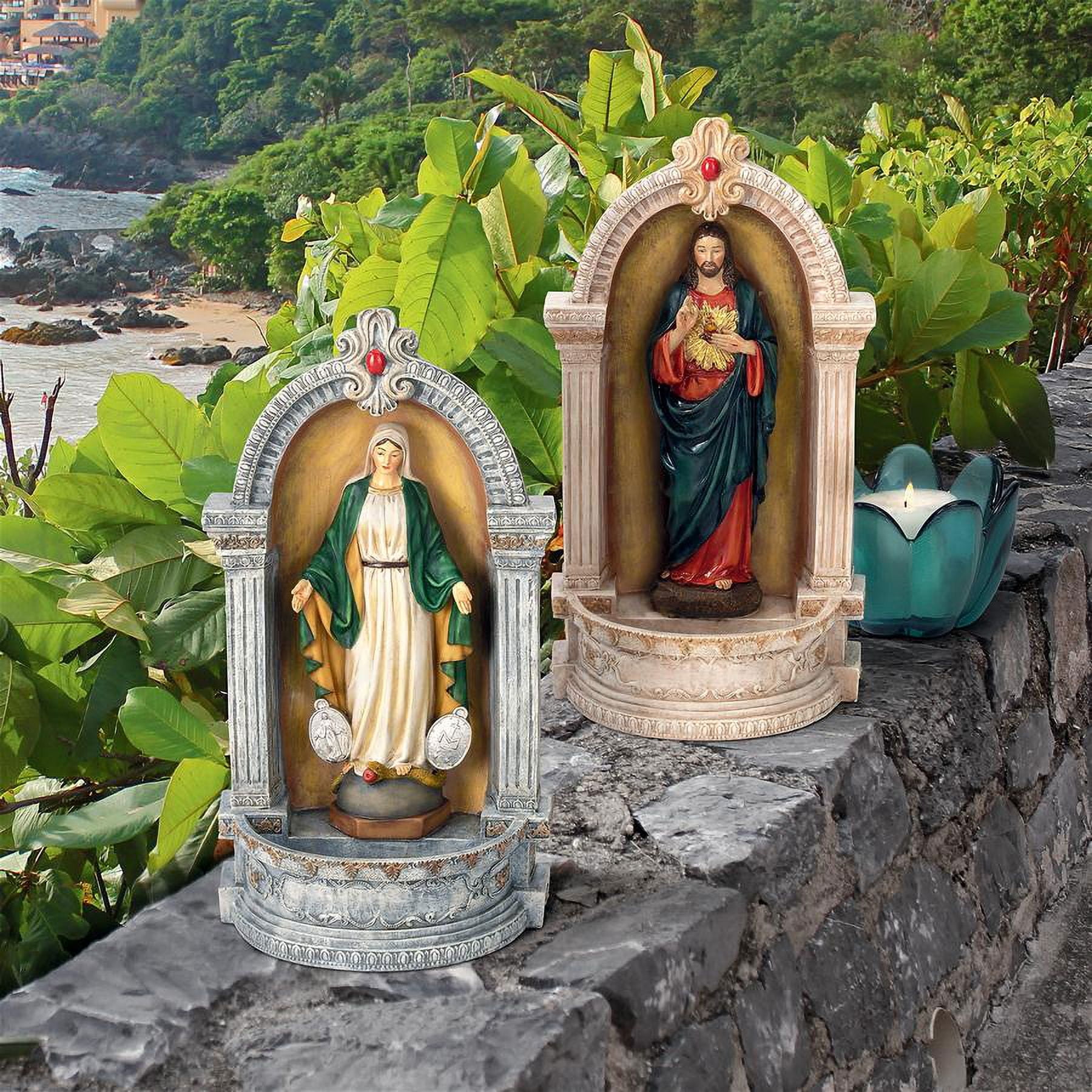 Design Toscano Holy Family Devotionals: Italian-Style Font Statues, Set ...