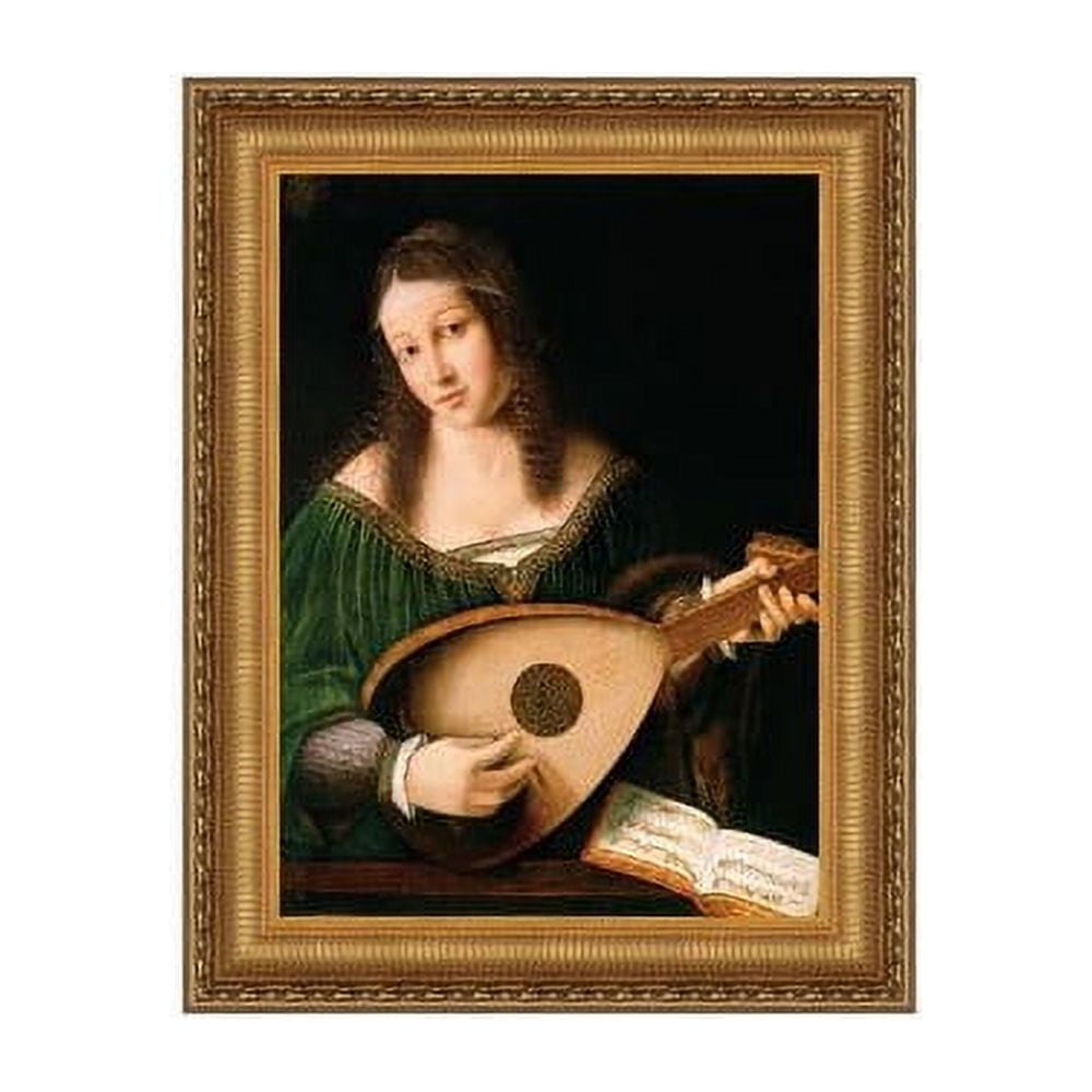 Design Toscano Lady Playing a Lute, 1530: Canvas Replica Painting ...