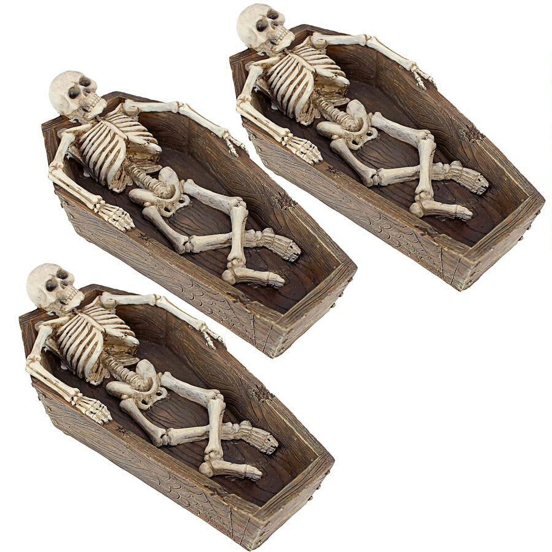 Design Toscano Lounging Skeleton Casket Catch-all Sculpture: Set of ...