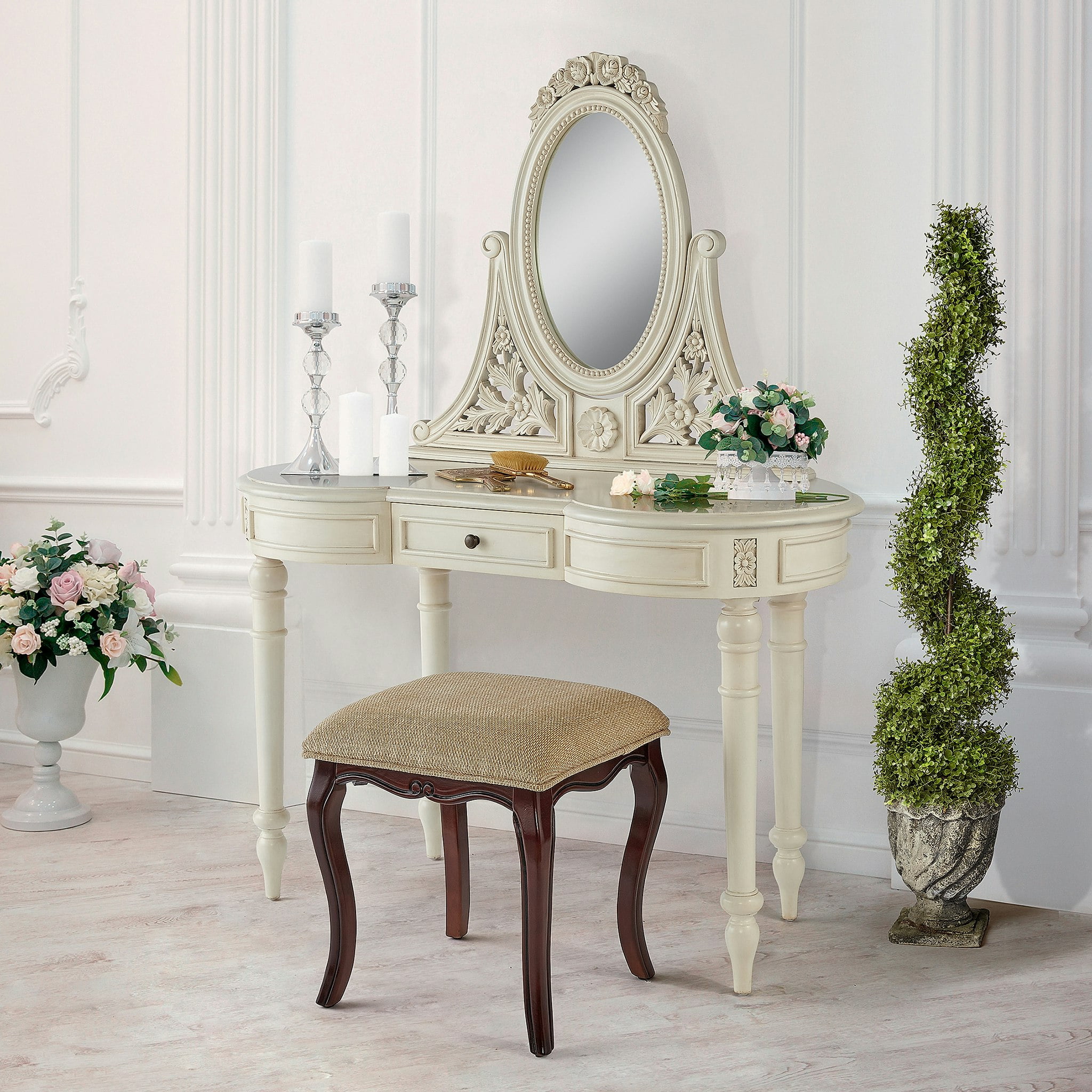 Design Toscano Mademoiselle Madelyn French Vanity Dressing Table ...