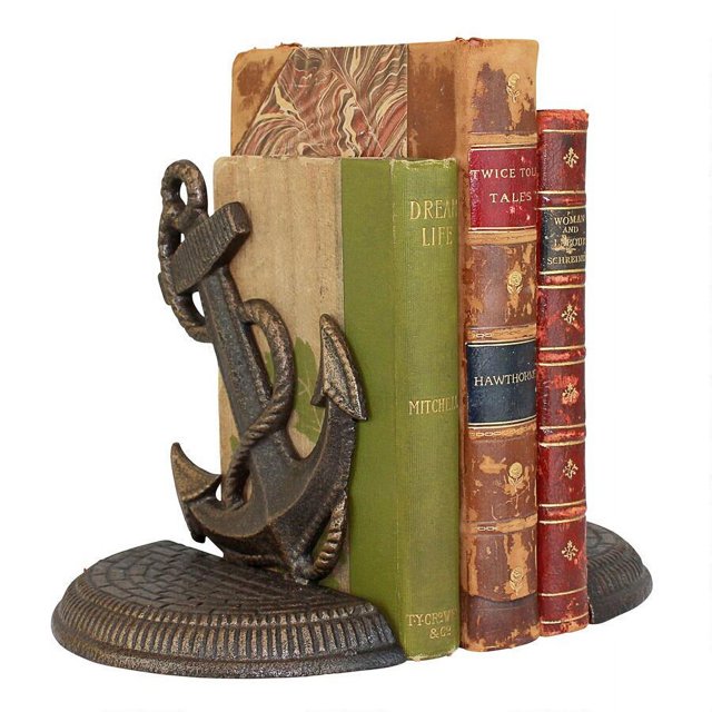 Design Toscano Maritime Anchor Cast Iron Sculptural Bookend Pair ...