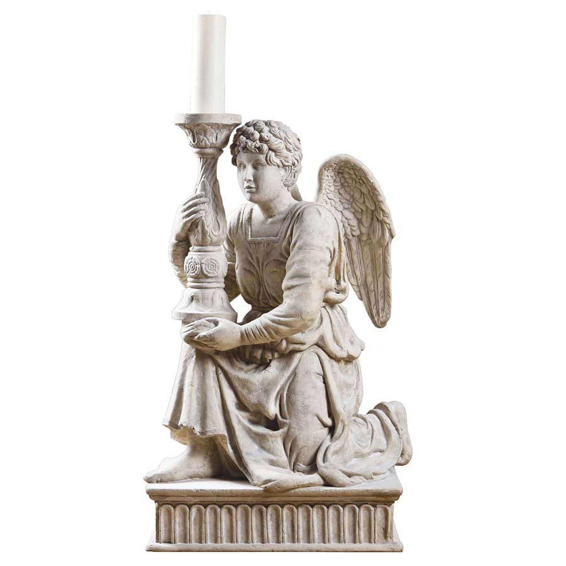 Design Toscano Michelangelo's Kneeling Angel with Candlestick Statue ...