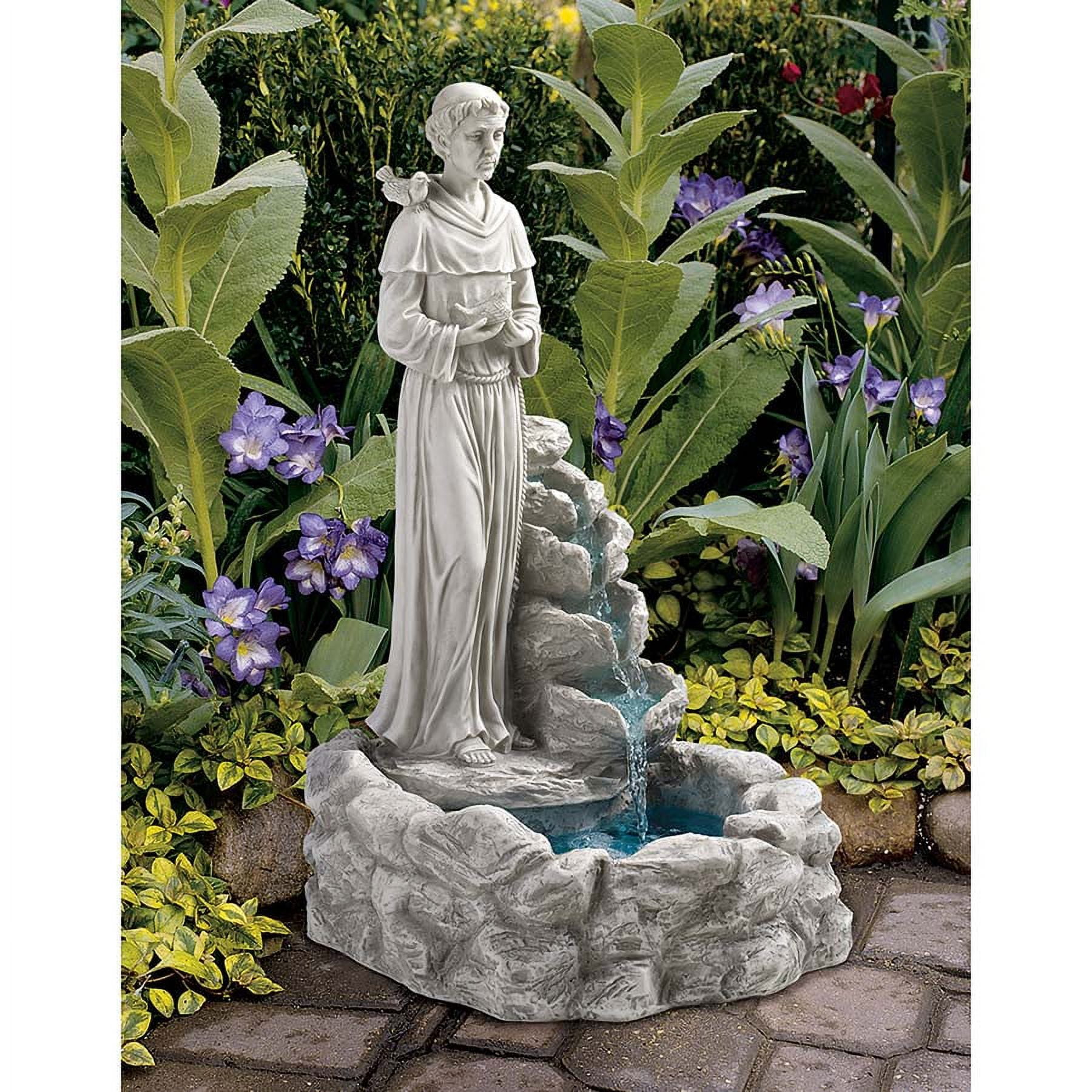 Design Toscano Nature's Blessed Prayer St. Francis Sculptural Fountain ...