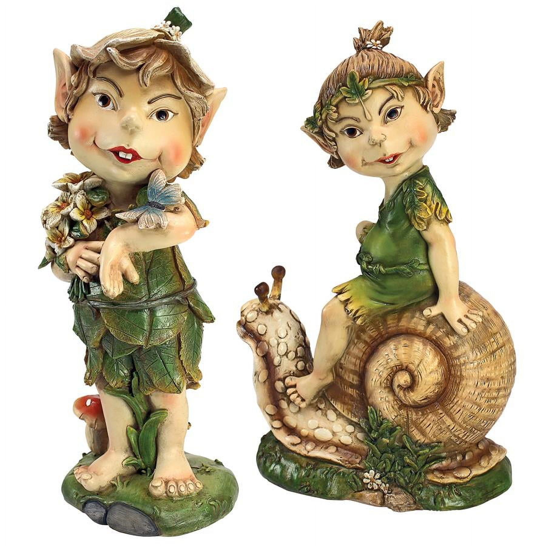 Design Toscano Pixie Pete and Pixie Perry Elfin Gnome Garden Statues ...