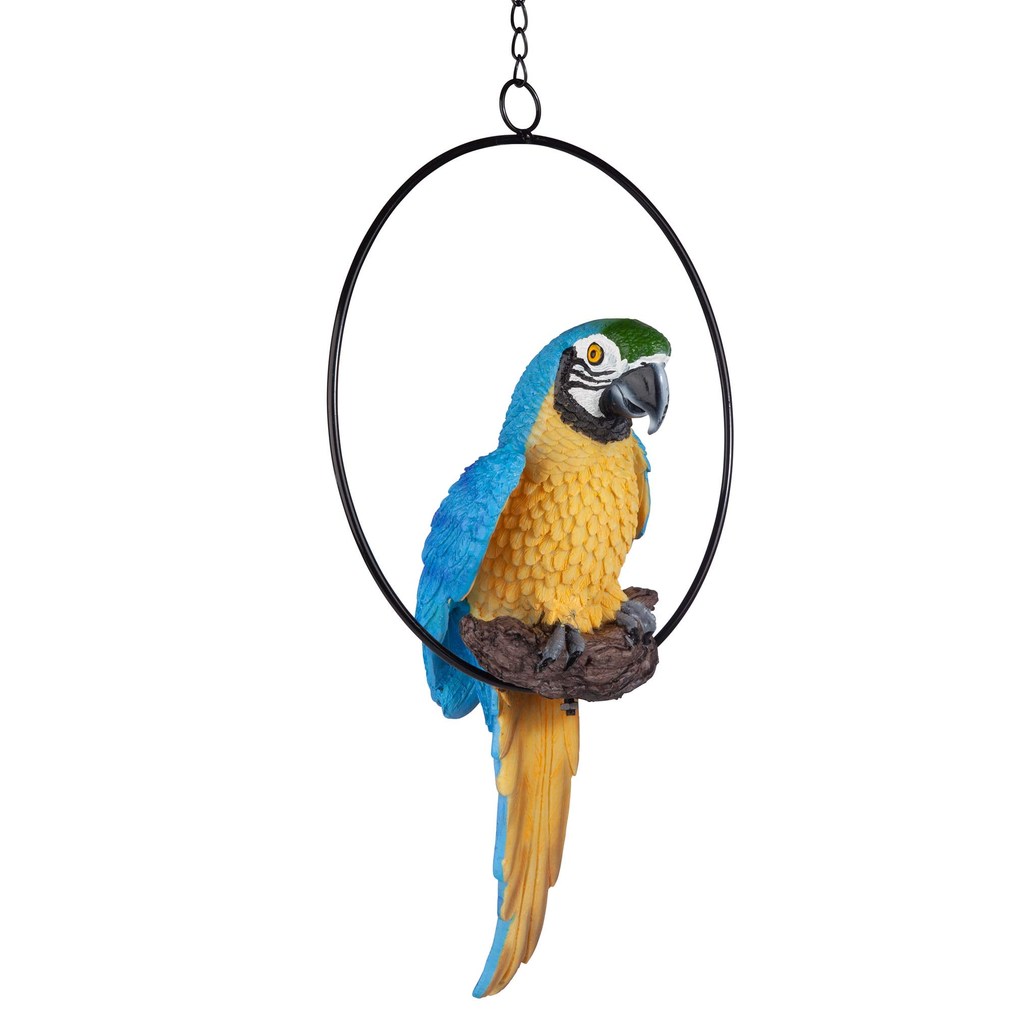 Design Toscano Polly in Paradise Parrot Hanging Bird Ring Perch Indoor ...