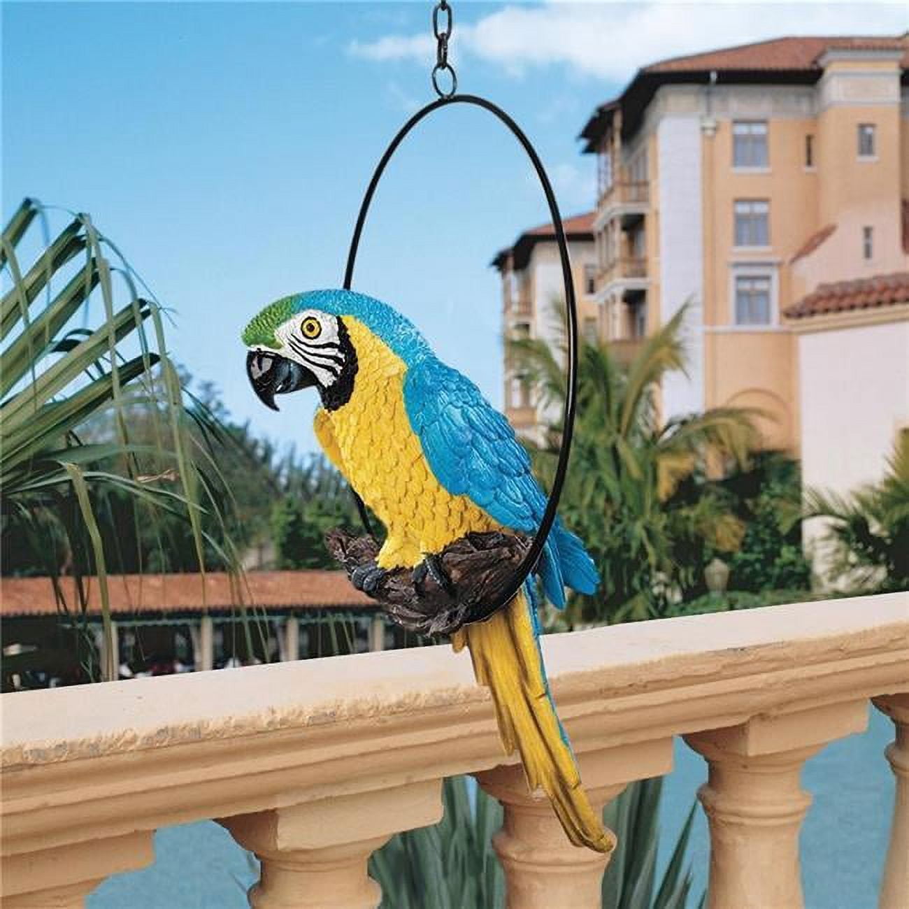 Design Toscano Polly in Paradise Parrot on Ring Perch: Medium - Walmart.com