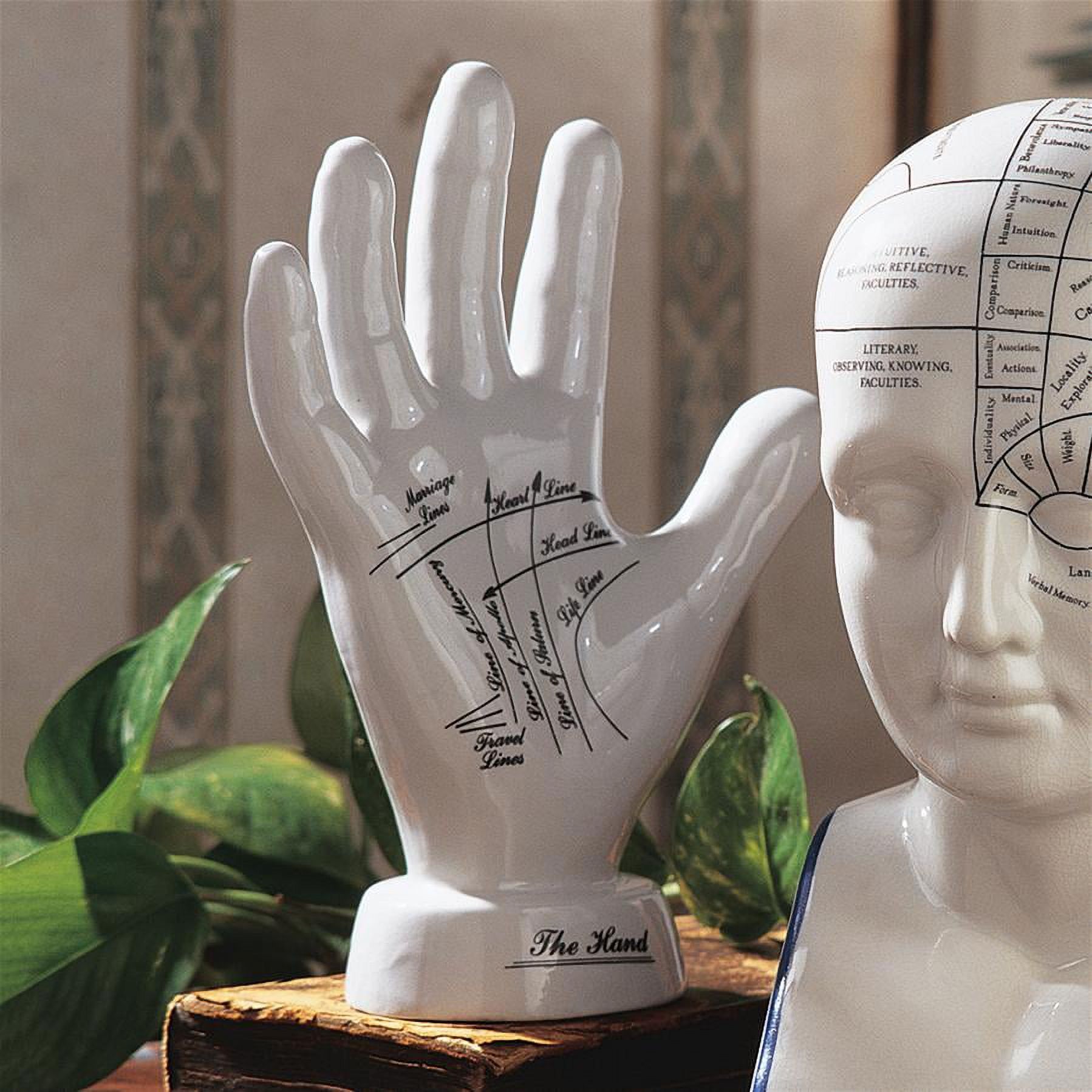 Ceramic Hand Decor W/ Open Palm Showing The Four Life Lin'S White ...