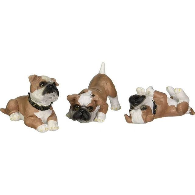Design Toscano Stop, Drop and Roll British Bulldog Puppy Statues: Set ...