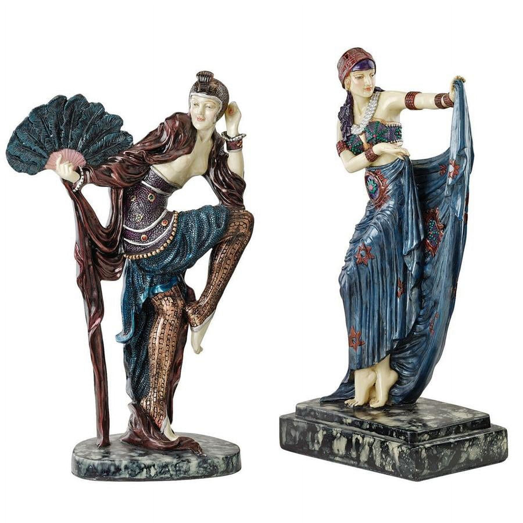 Design Toscano Sunburst and Fan Dancer Art Deco Dancer Sculpture ...