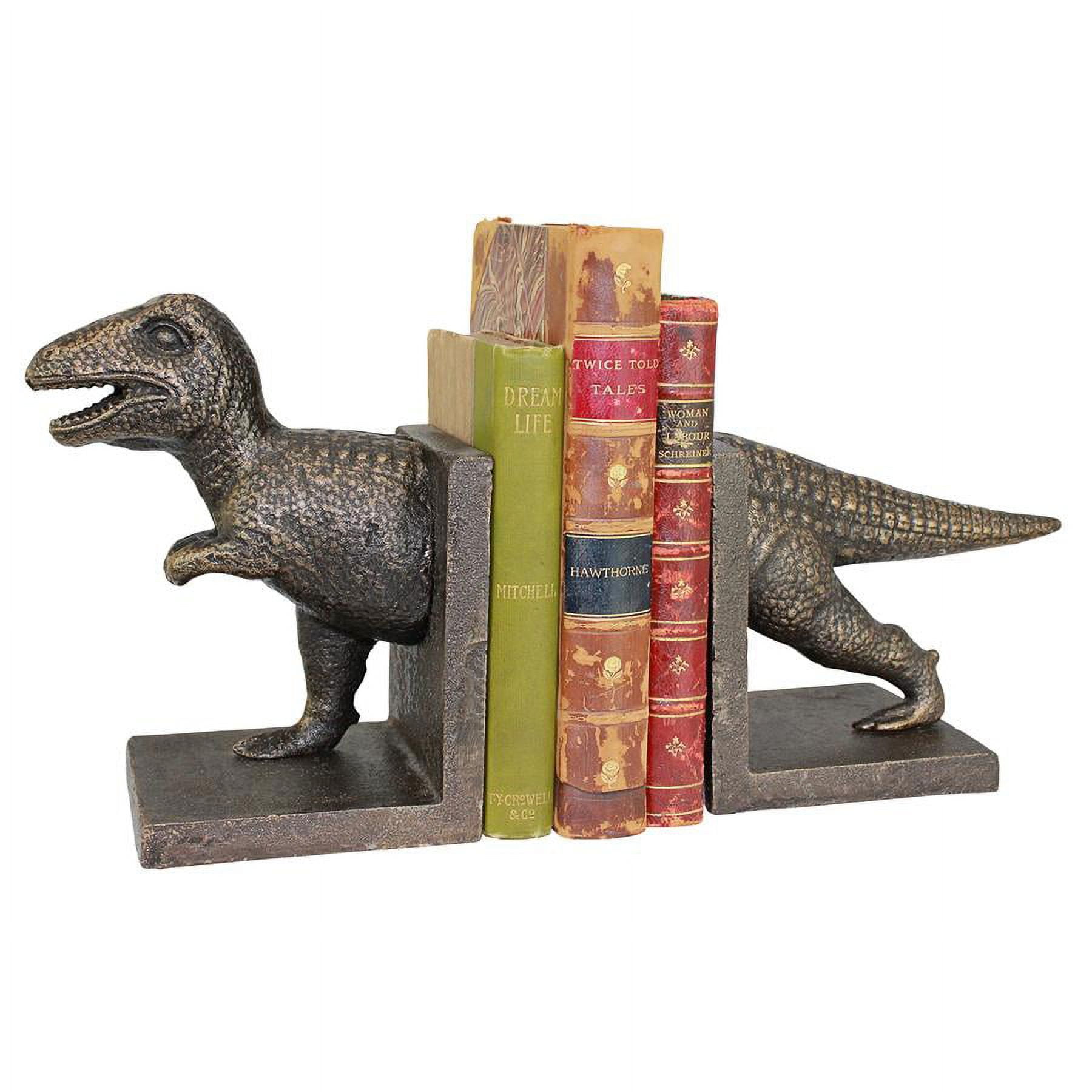 Design Toscano T-Rex Dinosaur Cast Iron Sculptural Bookend Pair ...