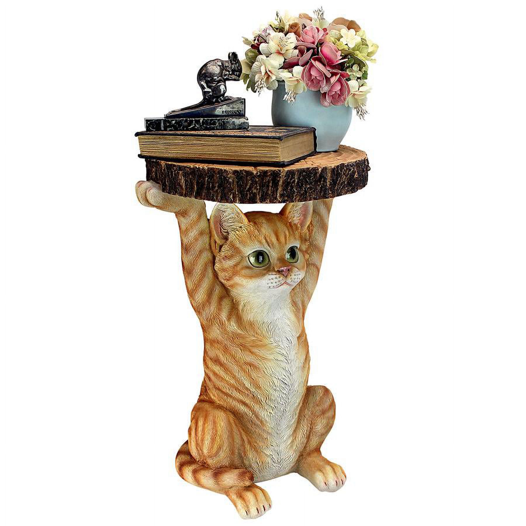 Design Toscano Tabby at Your Service Sculptural Cat Side Table ...