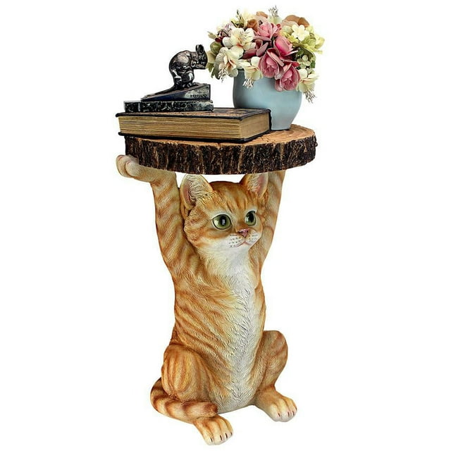 Design Toscano Tabby at Your Service Sculptural Cat Side Table ...