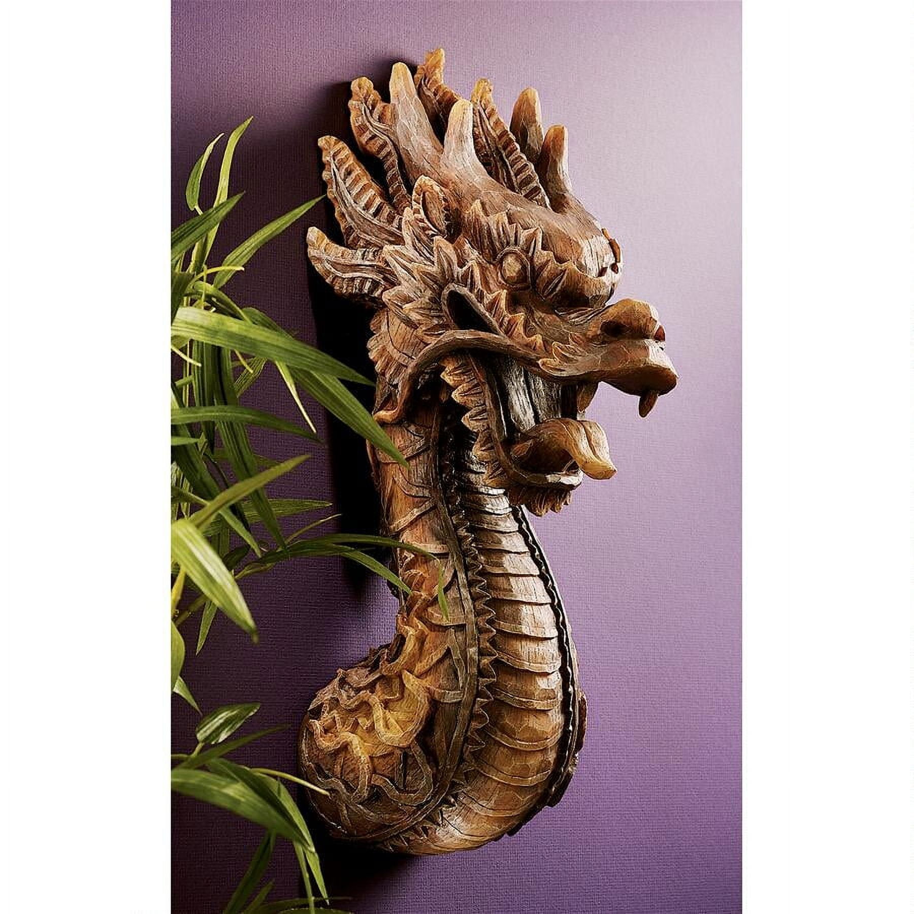 Design Toscano Fire Dragon Wall Sculpture, Hand-Painted Resin, 18.5 ...