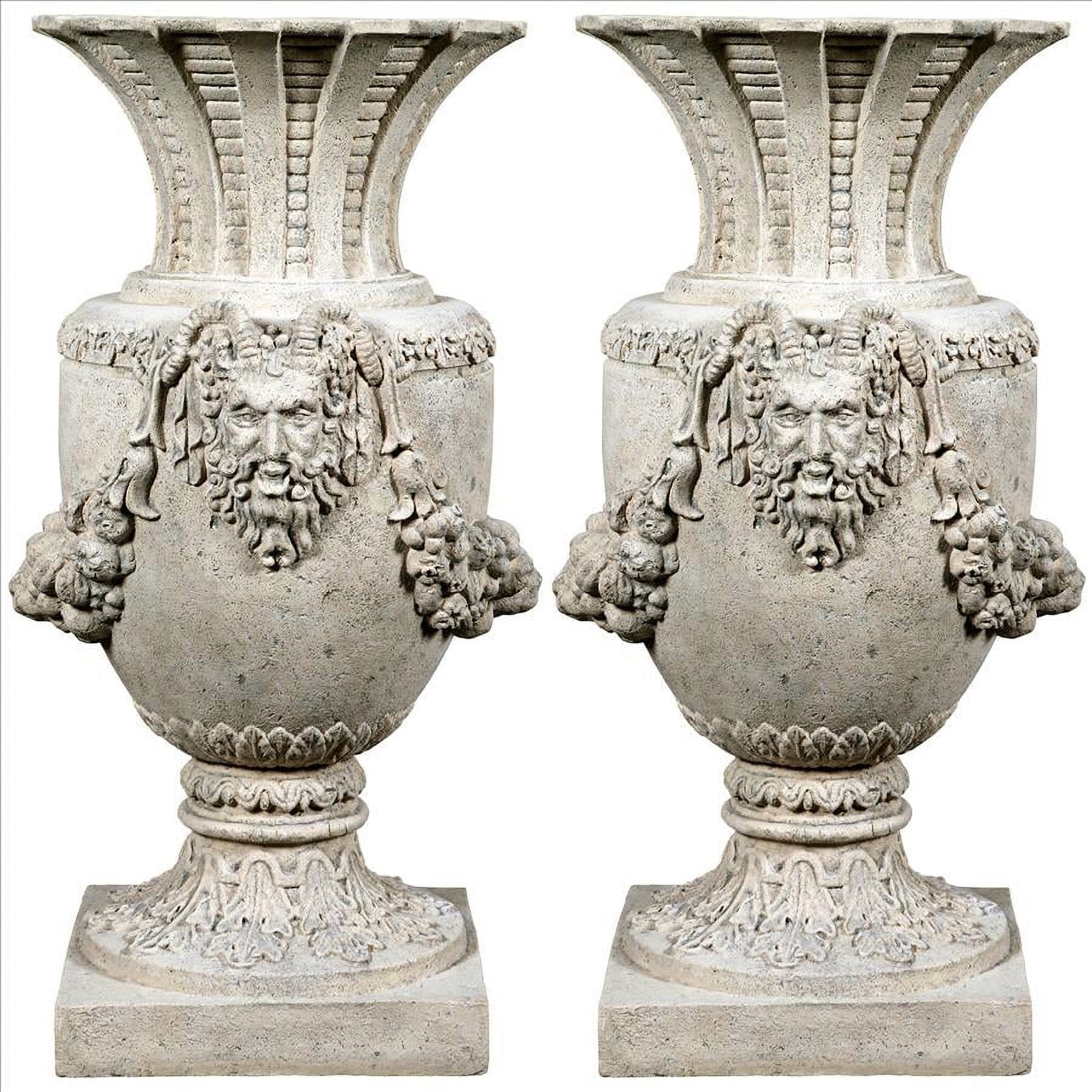 Design Toscano The Greek Pan of Olympus Architectural Garden Urns: Set ...