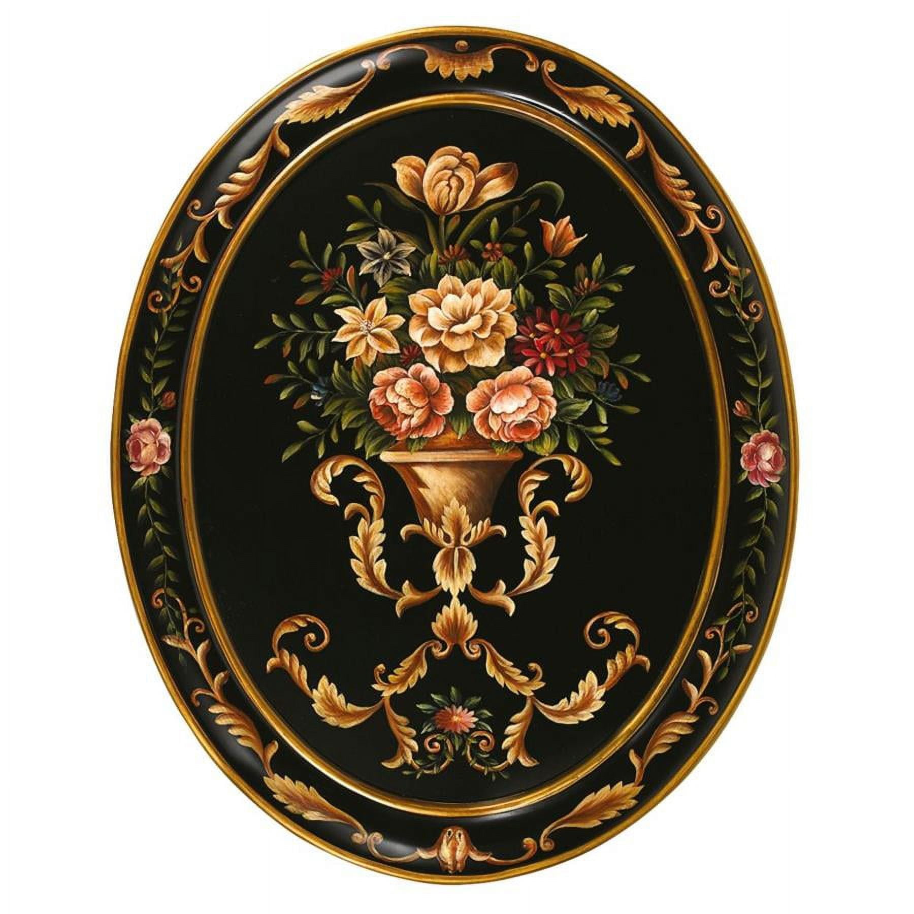 Design Toscano The Italian Garden Hand-Painted Oval Wall Masterpiece ...