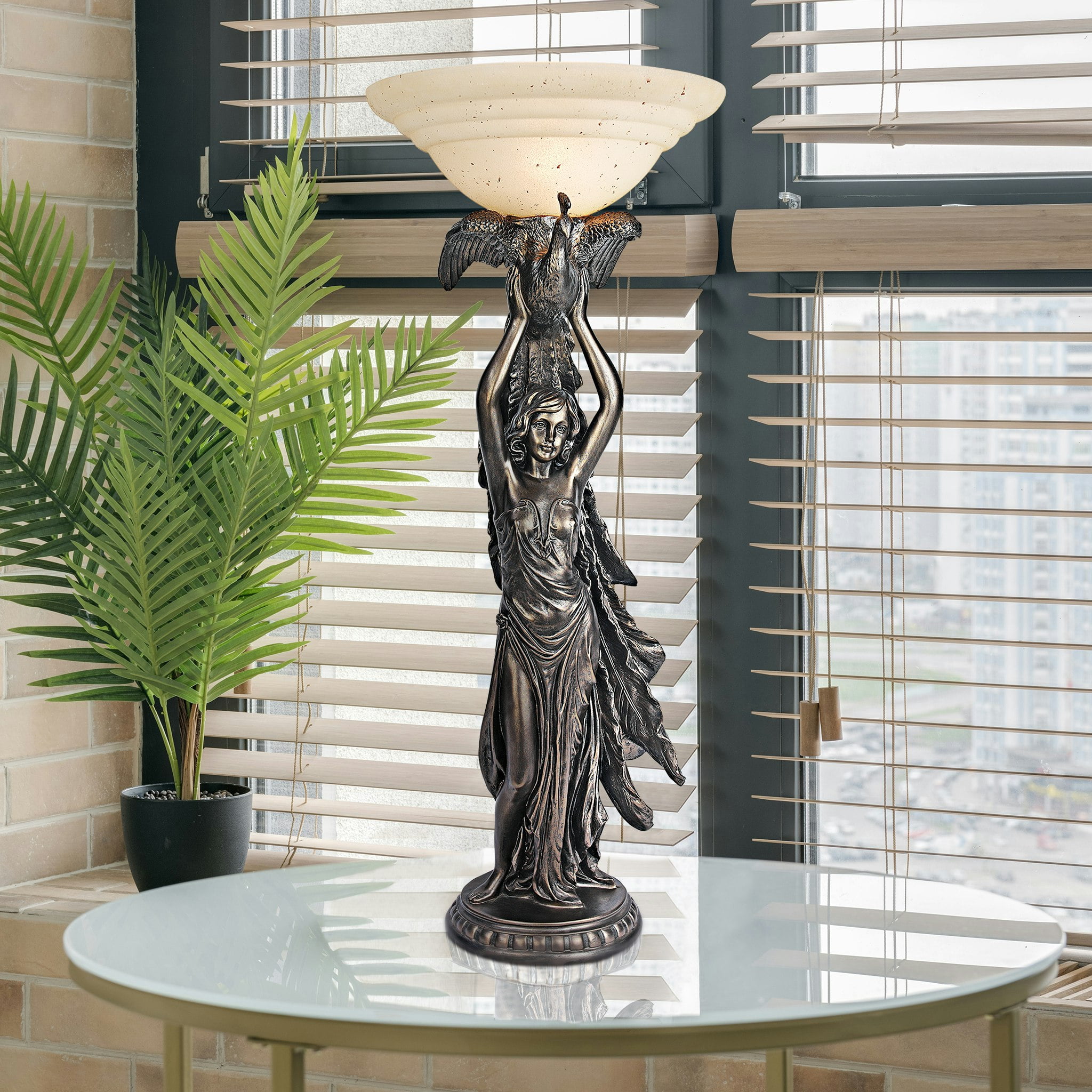 Design Toscano The Peacock Goddess Torchiere Table Lamp - Walmart.com