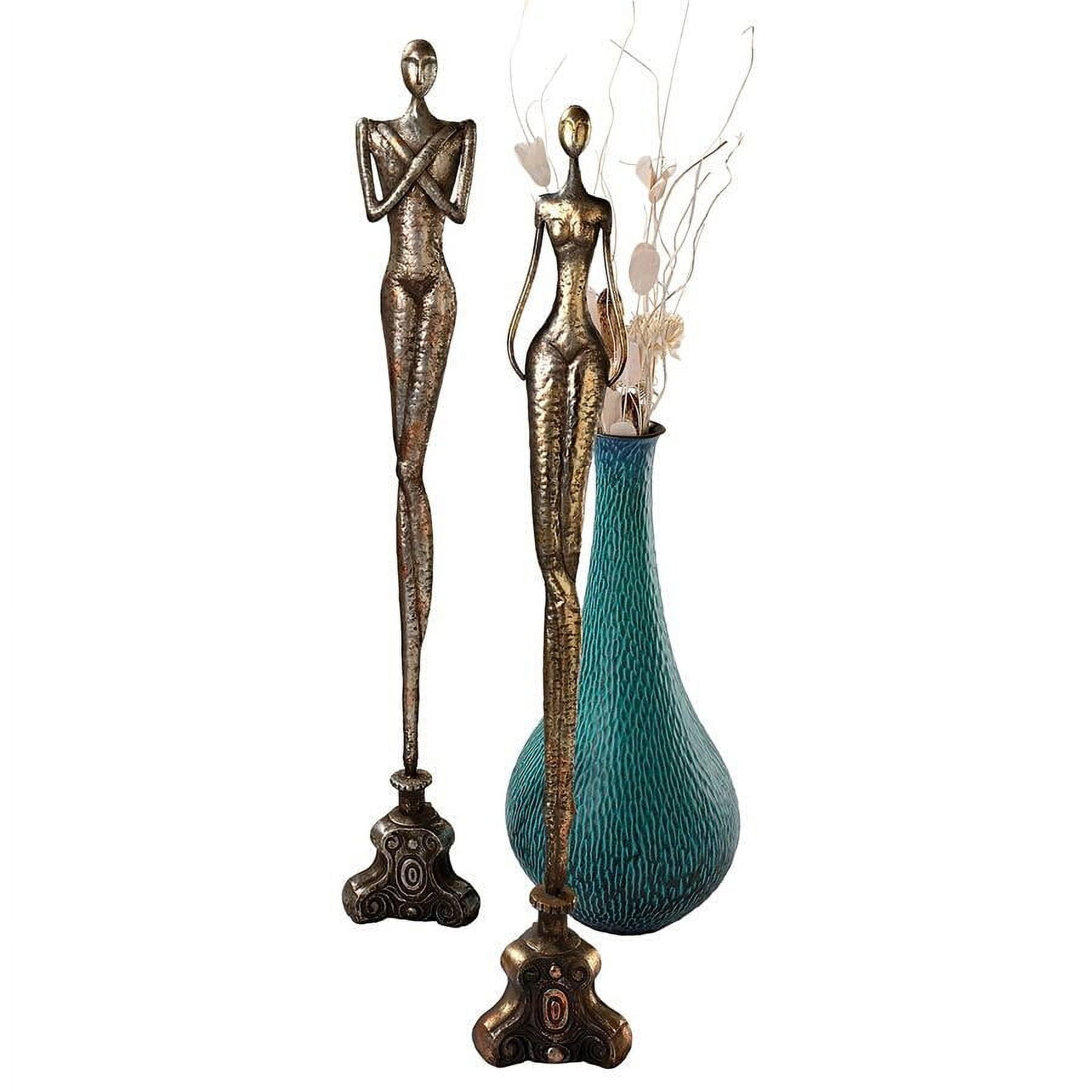 Design Toscano Thin Man and Woman Surrealist Avant-Garde Modern Statues ...