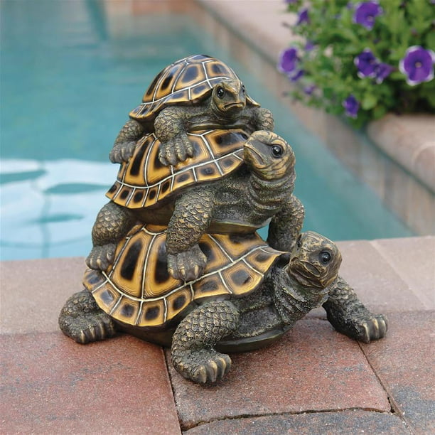 Design Toscano Three's a Crowd Stacked Turtle Statue - Walmart Business ...