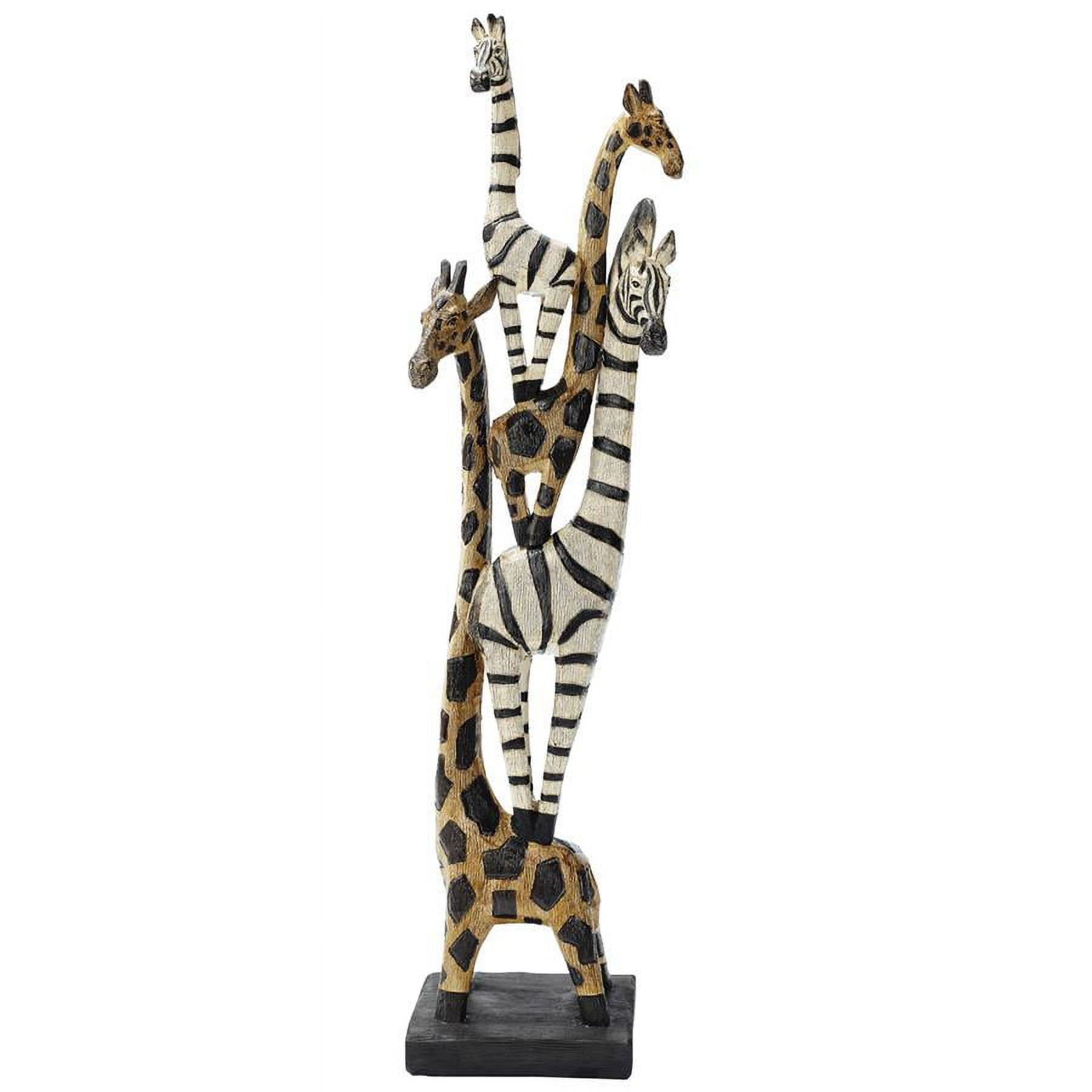 Design Toscano Zebra and Giraffe Menagerie African Totem Statue by ...