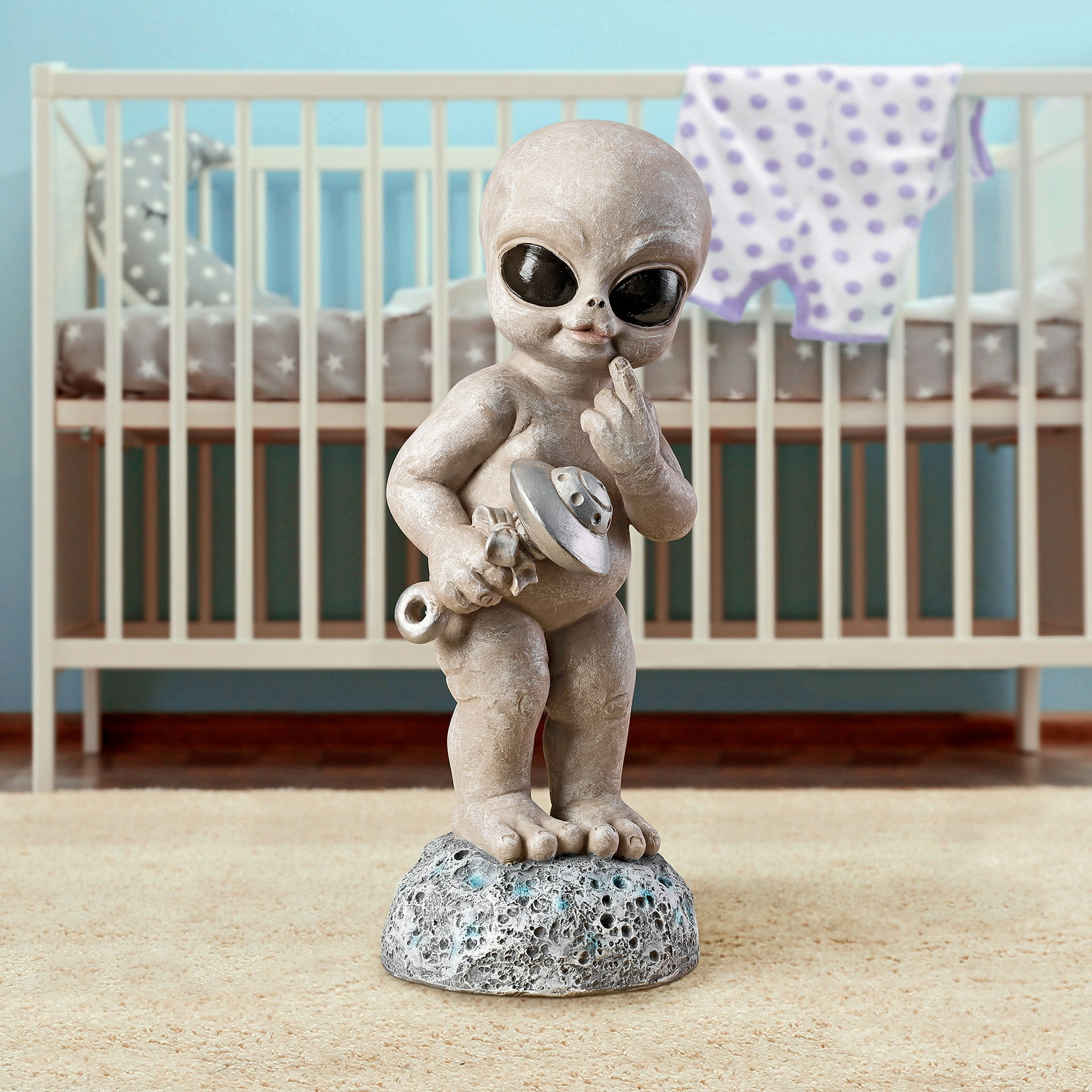 Design Toscano Zeta the Toddler Gray, Roswellian Baby Alien Statue ...