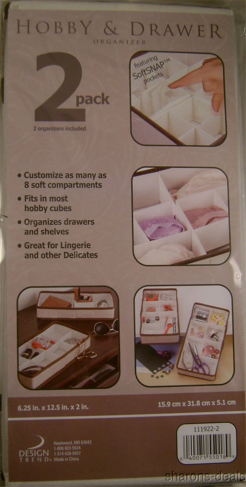 Design Trend Hobby Drawer Organizer 2 Pack Custom 6"X12" Divider ...