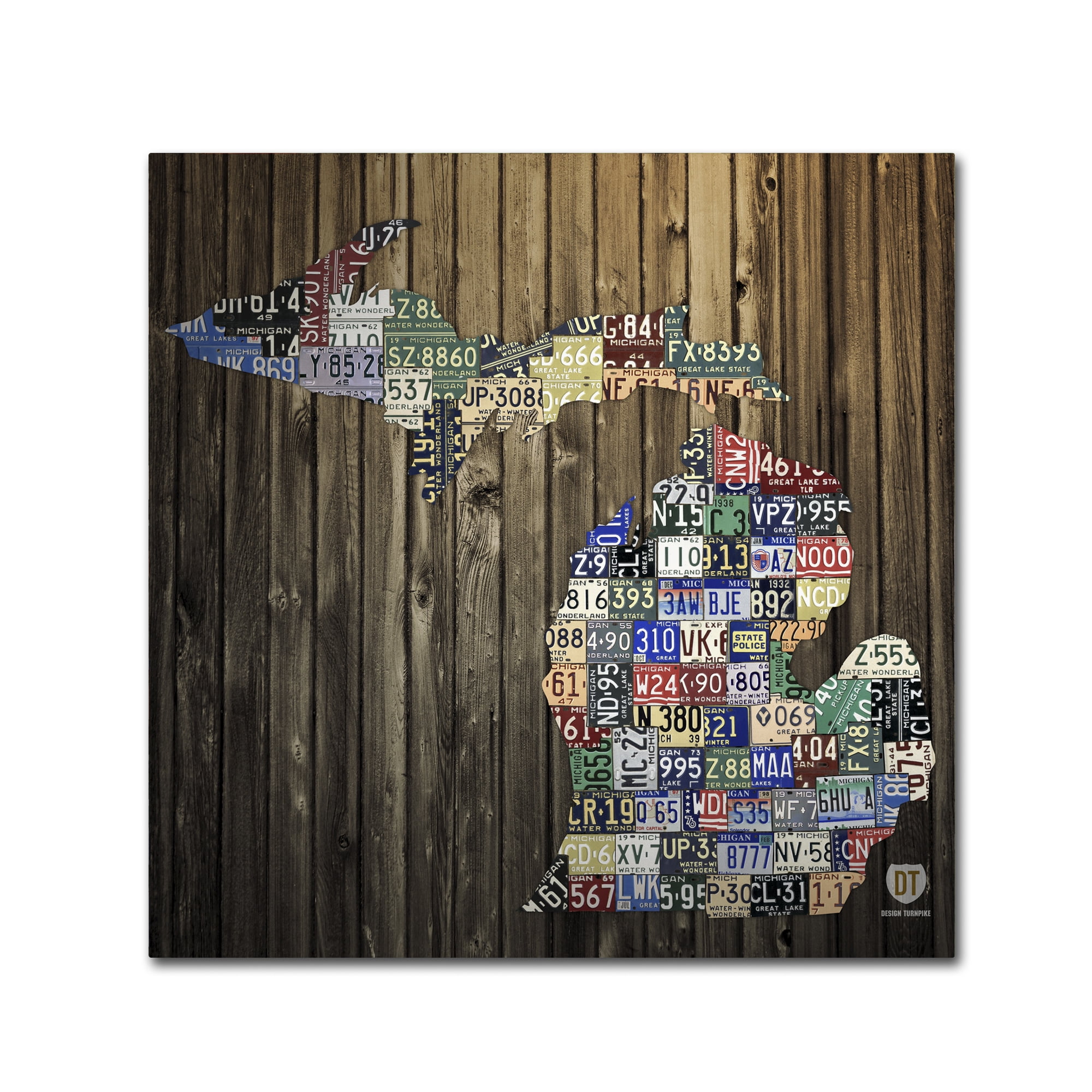 Trademark Fine Art 'Michigan Counties License Plate' Canvas Art by ...