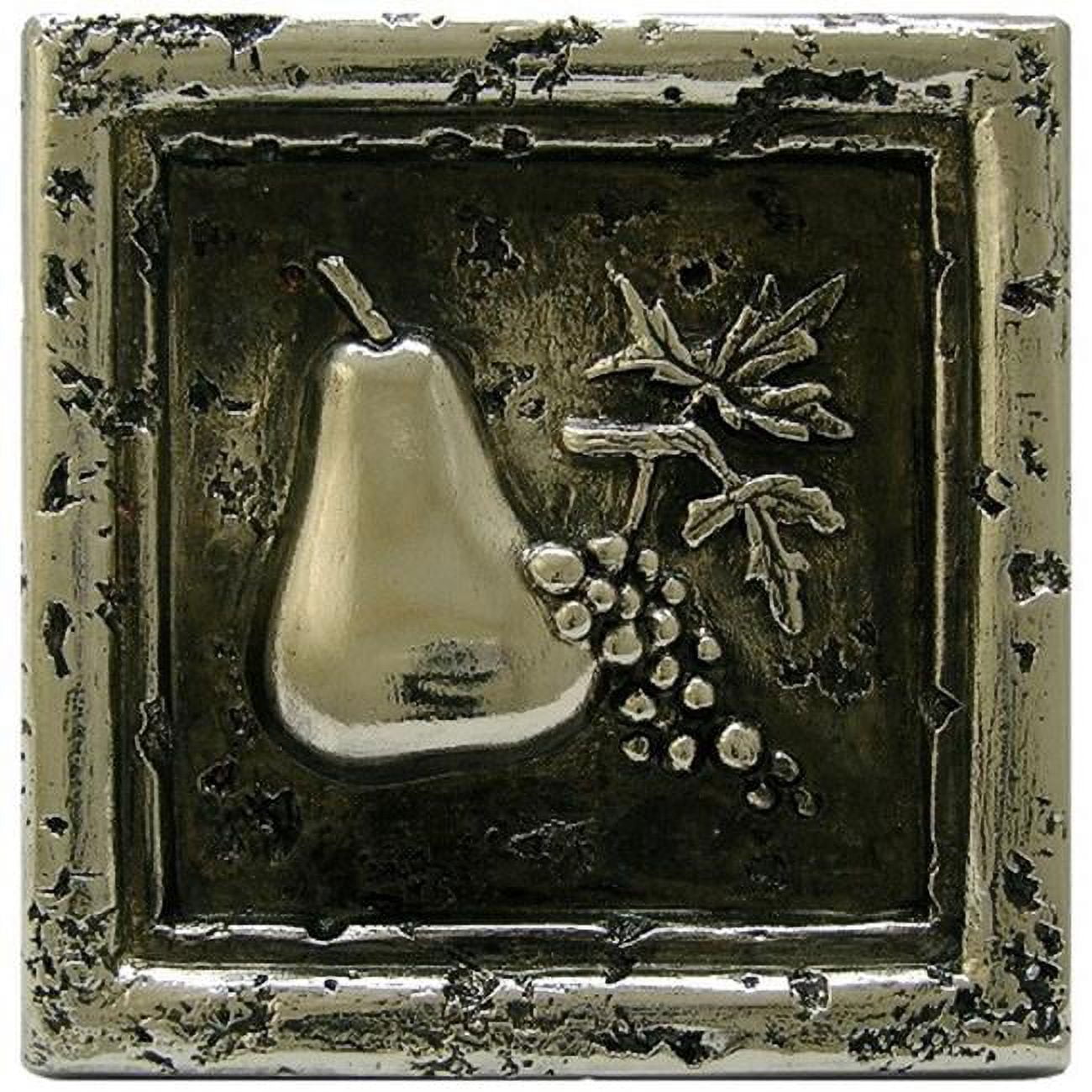 Design Tuscany DT-17-312S Mediterranean Pear & Grapes Tile, Silver ...
