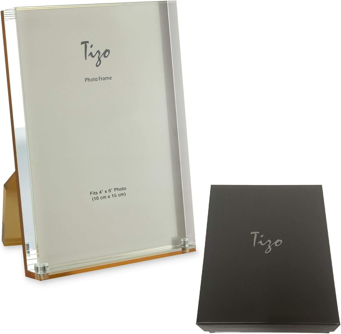 Design Vertical 4x6 Lucite Picture Frame, Durable 1 Inch Thick Clear ...