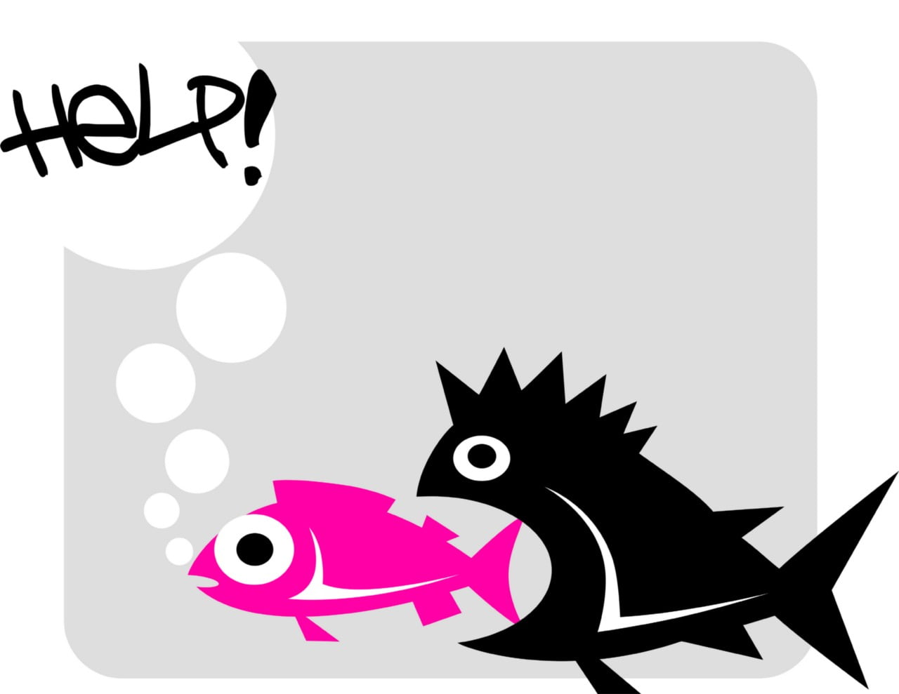 Design With Vinyl Help Artwork Fish Big Fish Chasing Small Fish Ocean ...