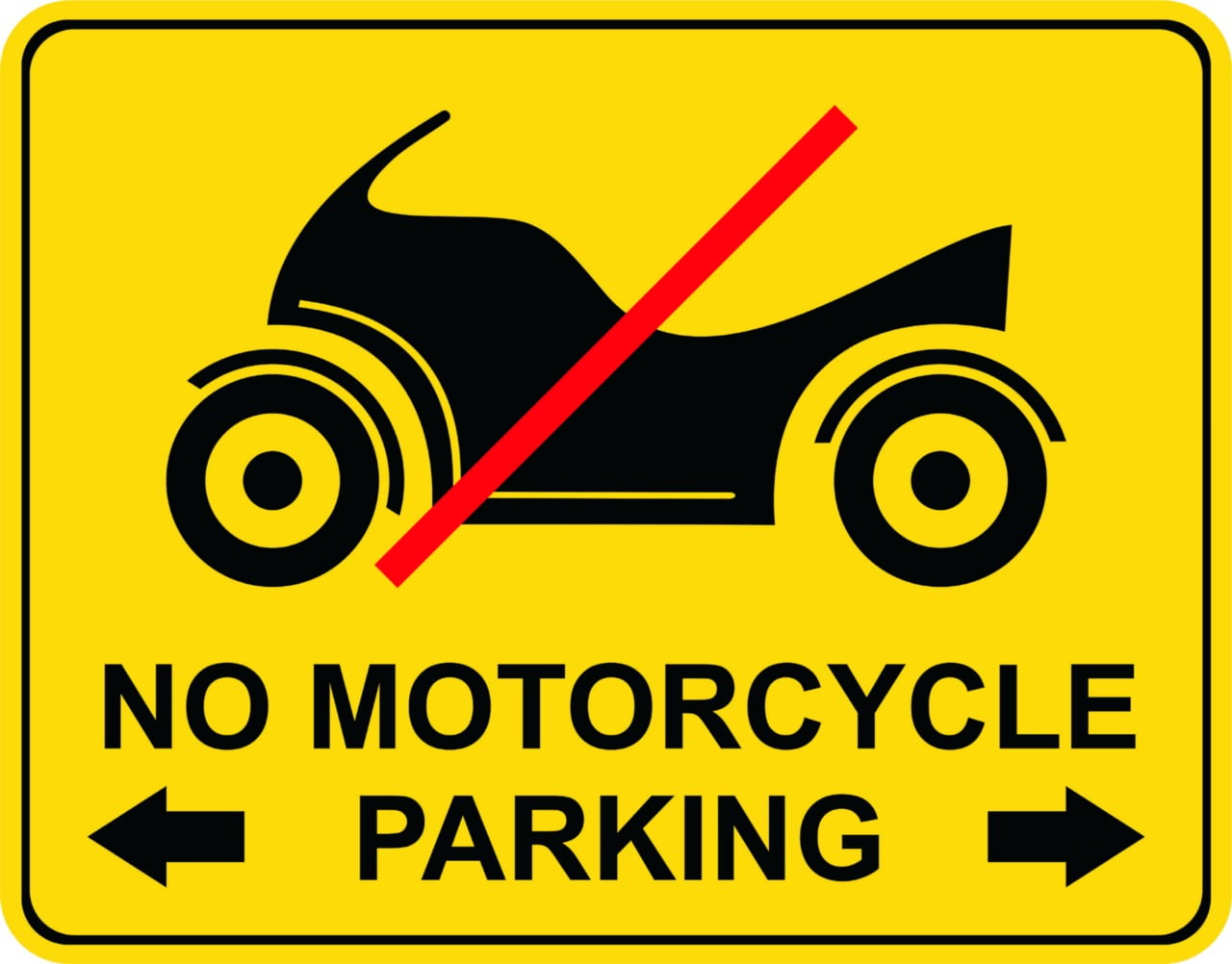 Design With Vinyl No Motorcycle Parking Artwork city Not On Sidewalks ...