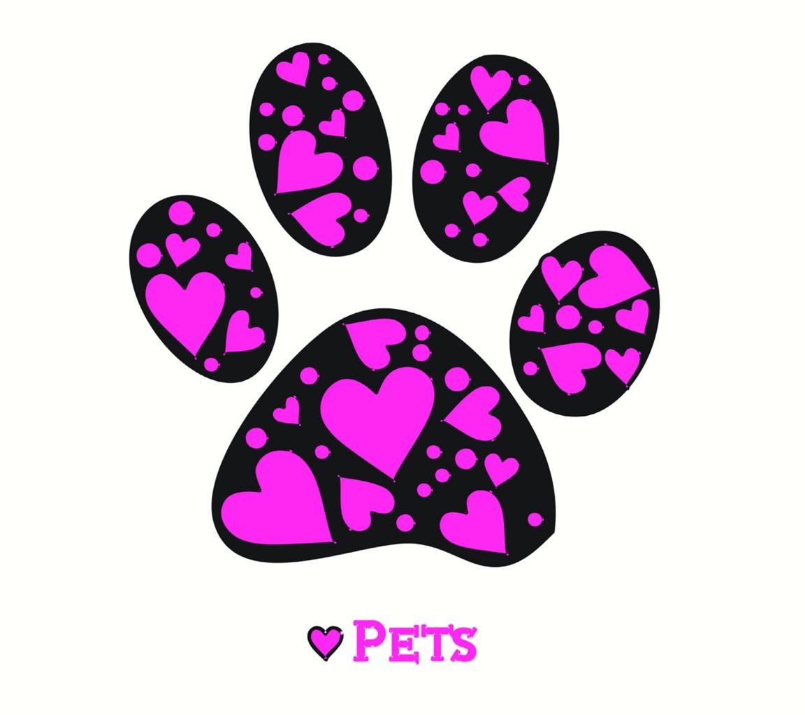 Design With Vinyl Pets Artwork dog Hot Pink Paw Print Doggie Puppy Love ...