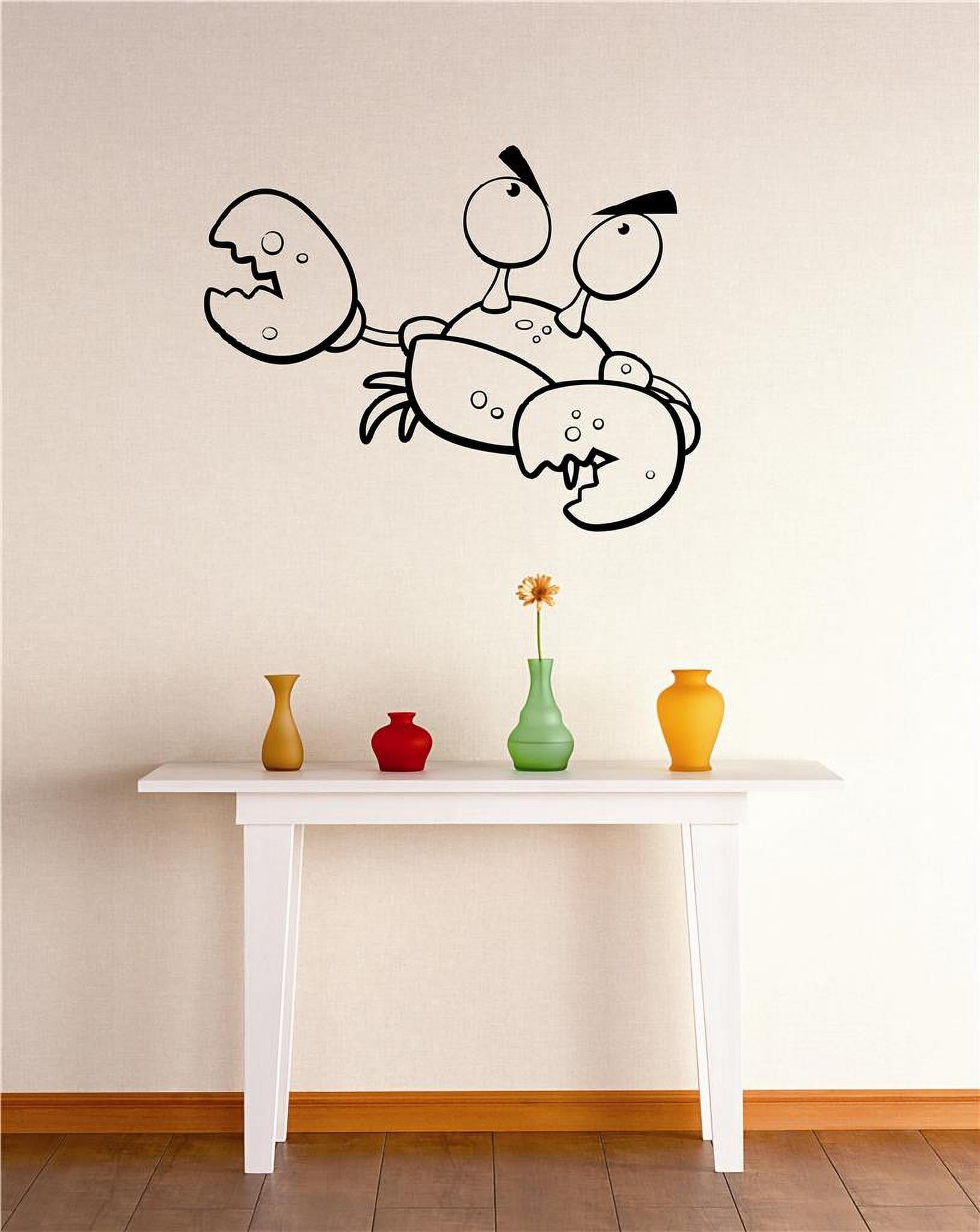 Design With Vinyl Artwork Angry Crab Ocean Sea Animal Home Wall Decal ...