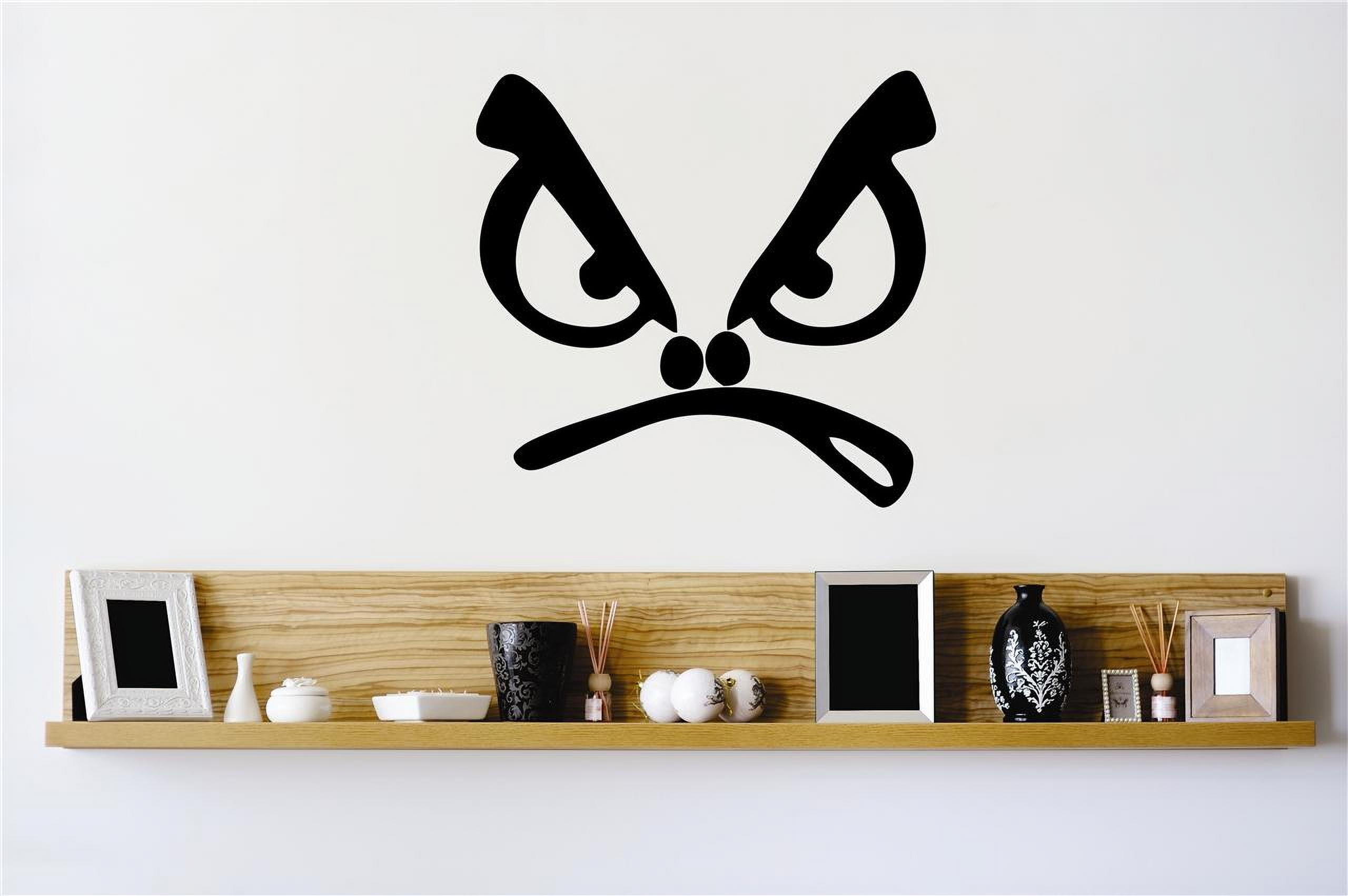 Design With Vinyl Artwork Angry Face Eyes Mouth Funny Toilet Lids ...