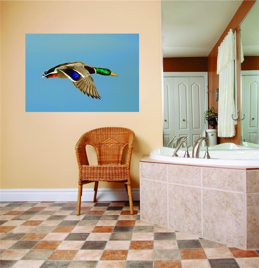 Design With Vinyl Artwork Beatiful Flying Mallard Duck Handsome Wall ...