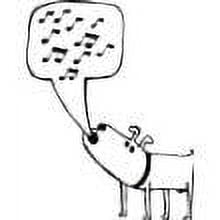 Design With Vinyl Artwork Dog With Music Notes Funny Cute Adorable Wall ...
