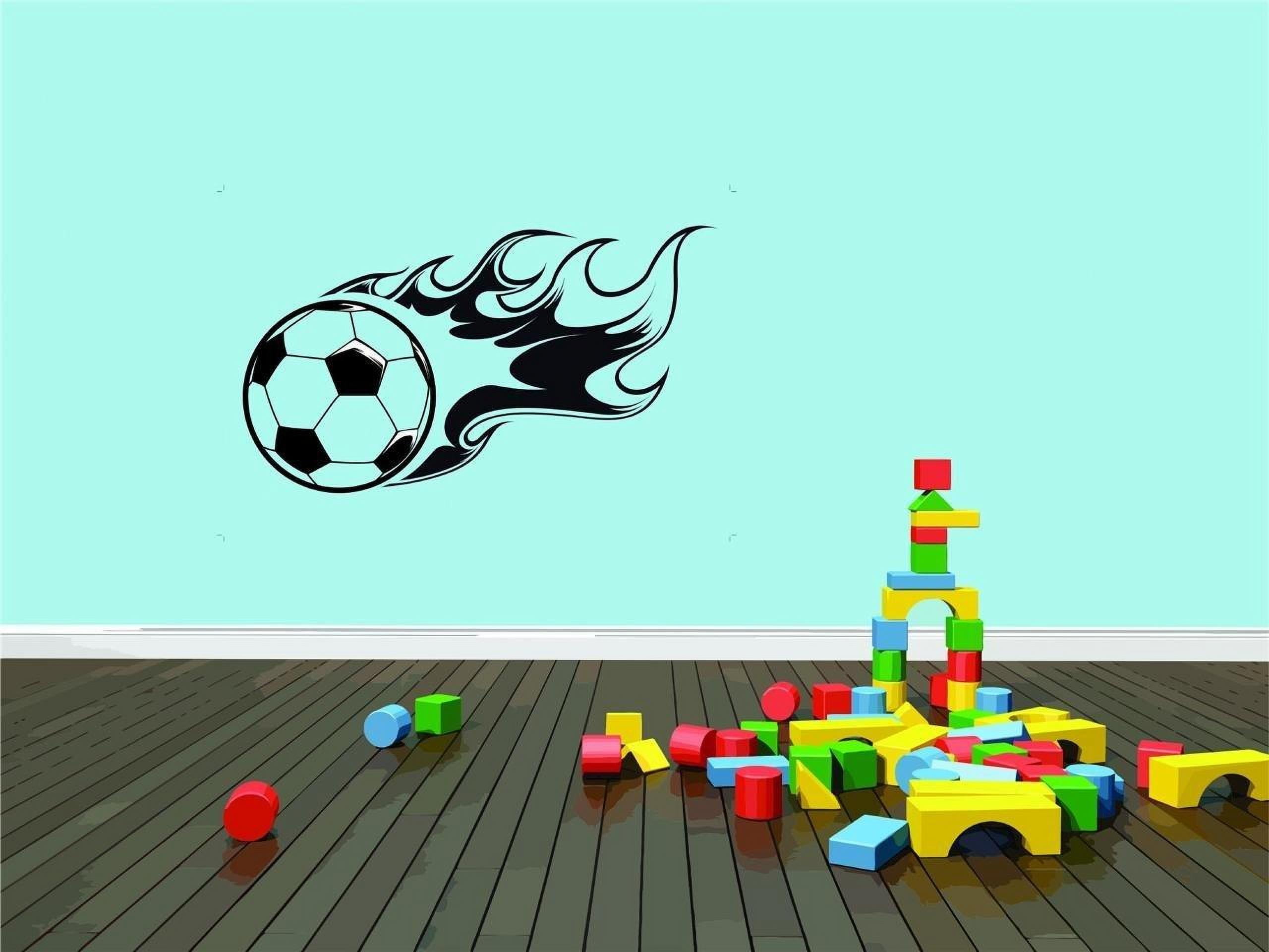 Design With Vinyl Artwork Flaming Fire Soccer Ball Pitch Field 11v11 ...