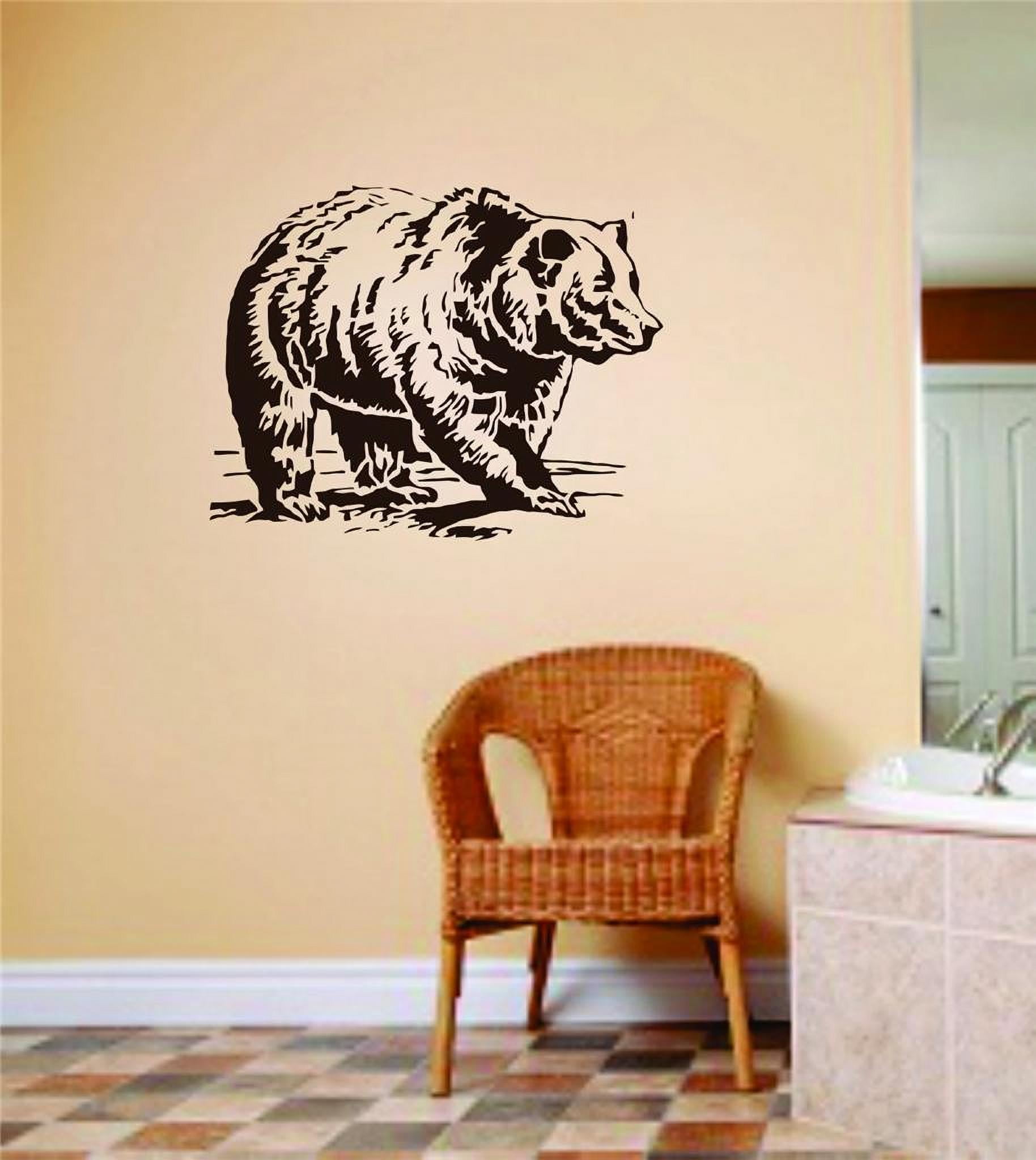Design With Vinyl Artwork Large Brown Bear Wilderness Cub Ferocious ...